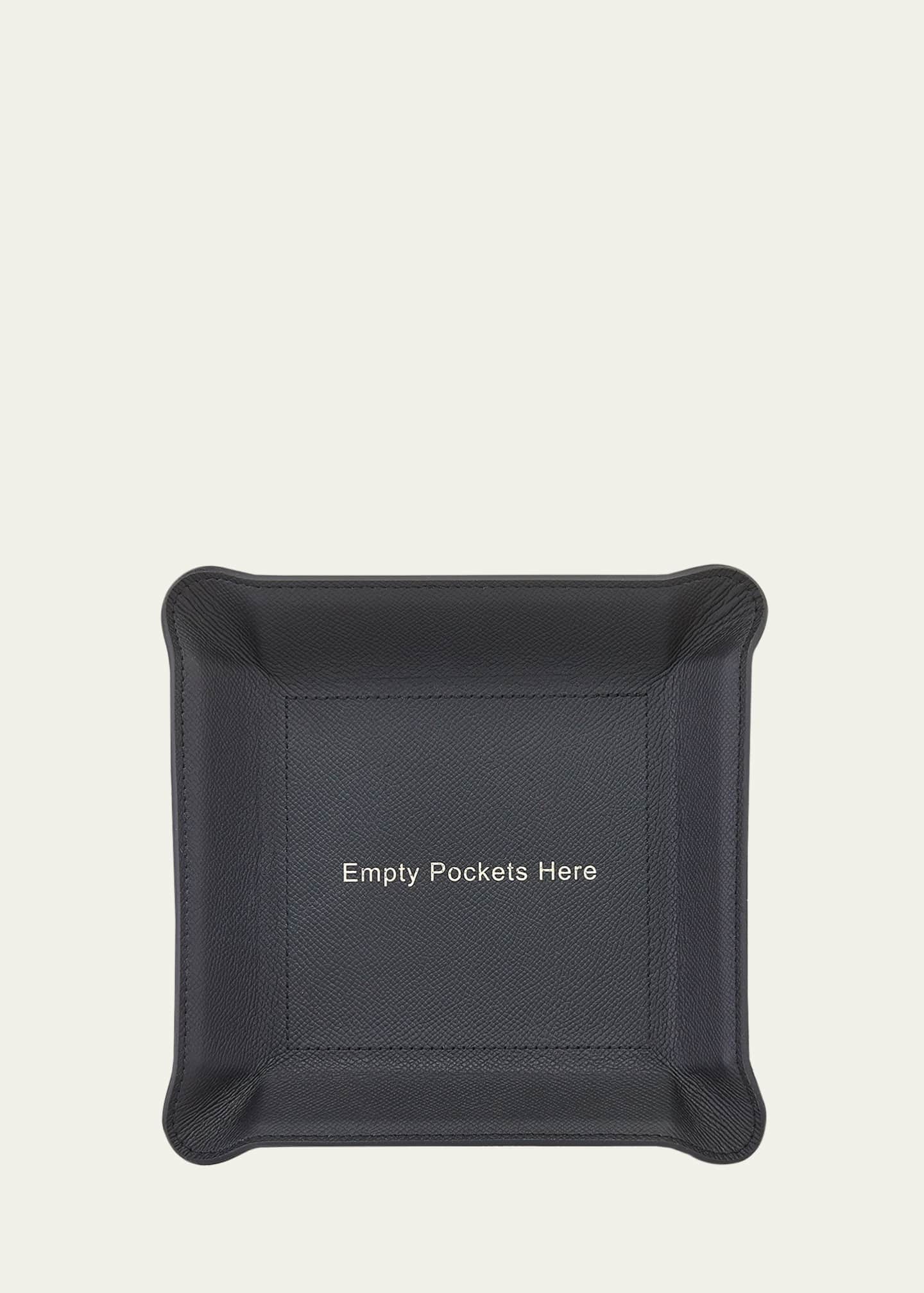 Graphic Image "Empty Pockets Here" Leather Valet Tray - Bergdorf Goodman