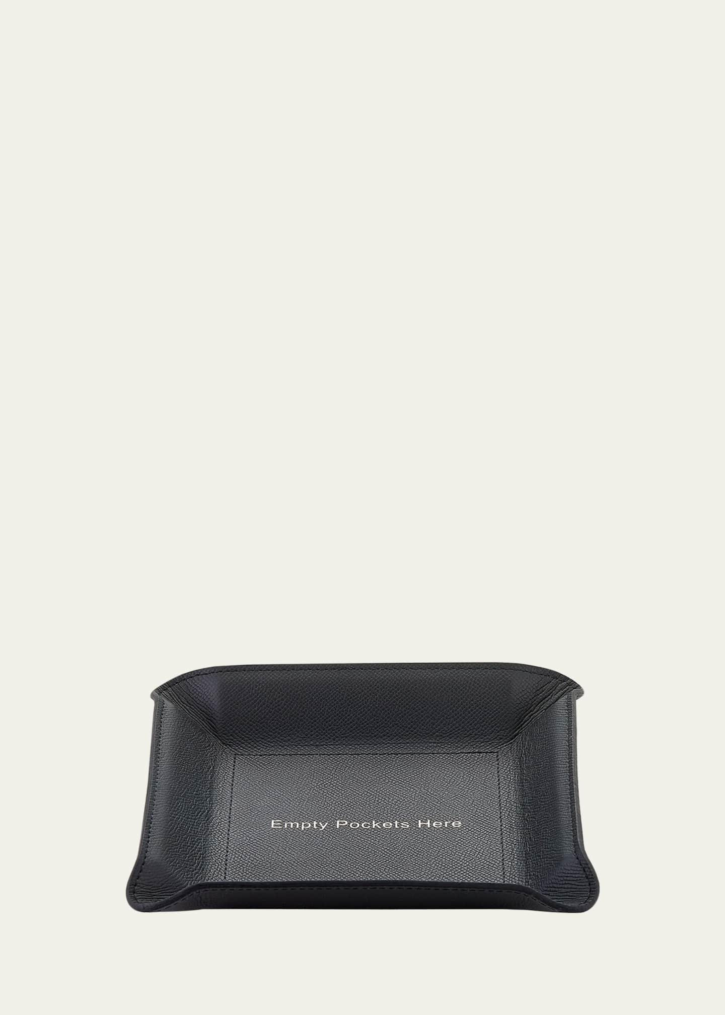 Graphic Image "Empty Pockets Here" Leather Valet Tray - Bergdorf Goodman