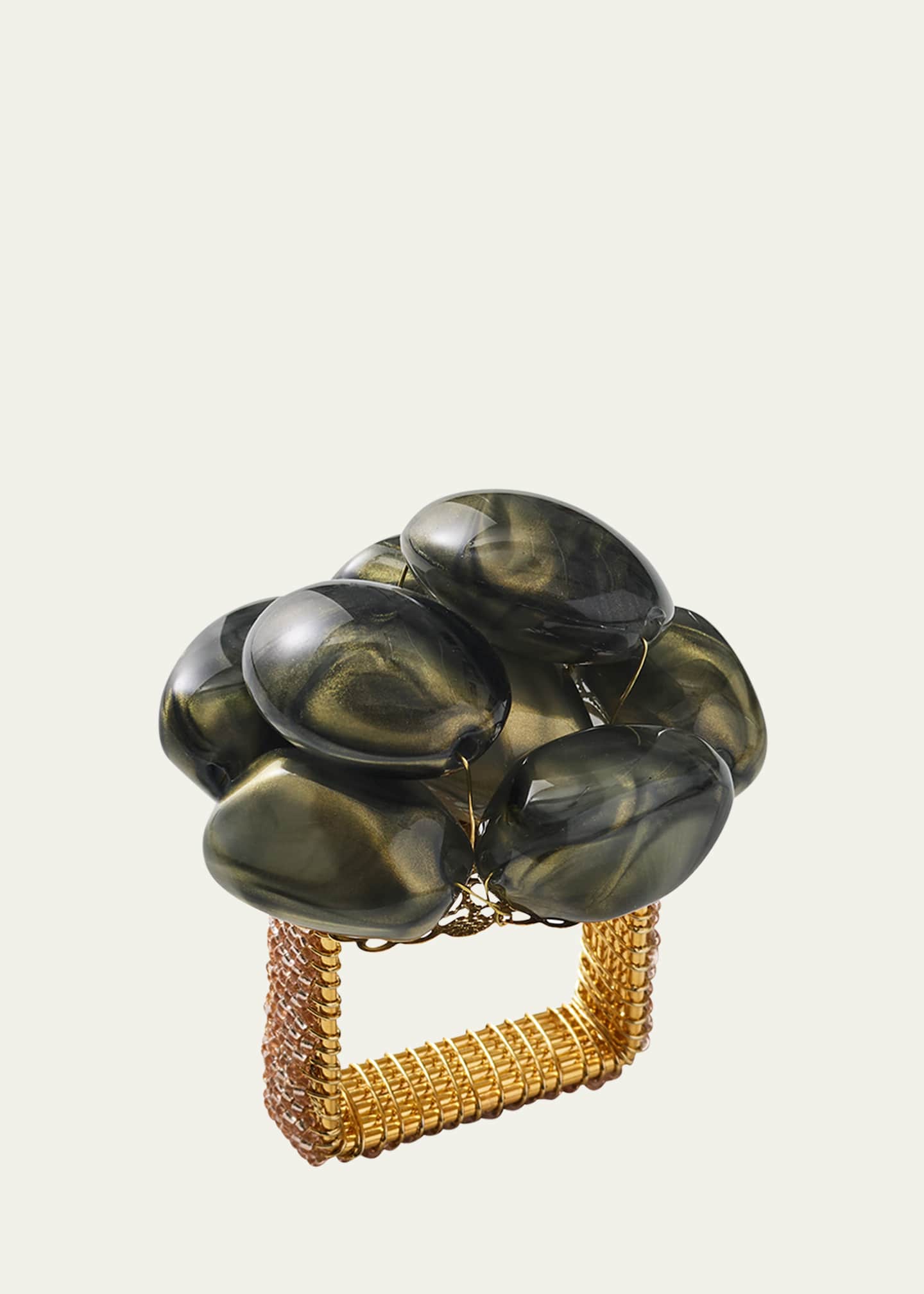 Kim Seybert Bonton Beaded Napkin Ring, Gray - Bergdorf Goodman