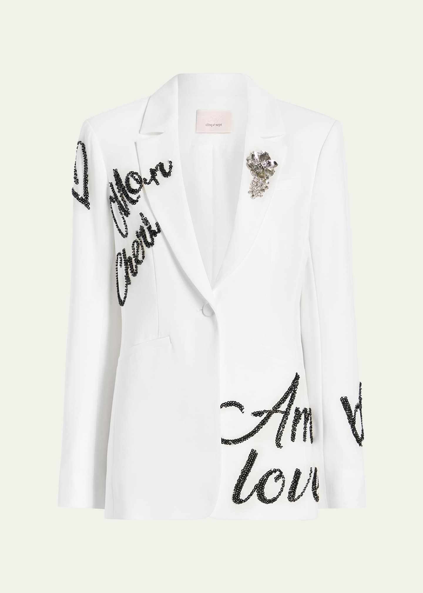Cinq a Sept Crushed Sequin Loveletter Karlie Blazer - Bergdorf Goodman