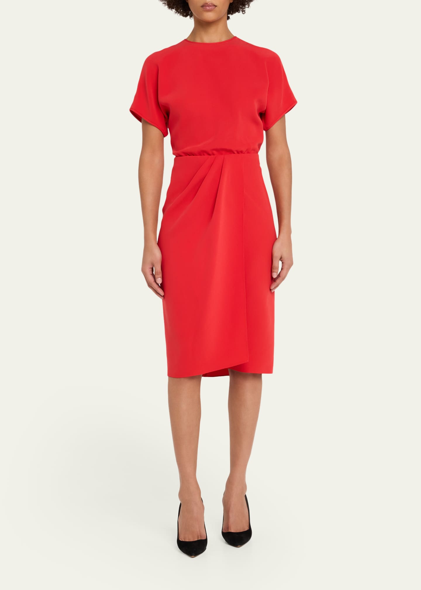 Giorgio Armani Washed Silk Asymmetric Midi Dress - Bergdorf Goodman