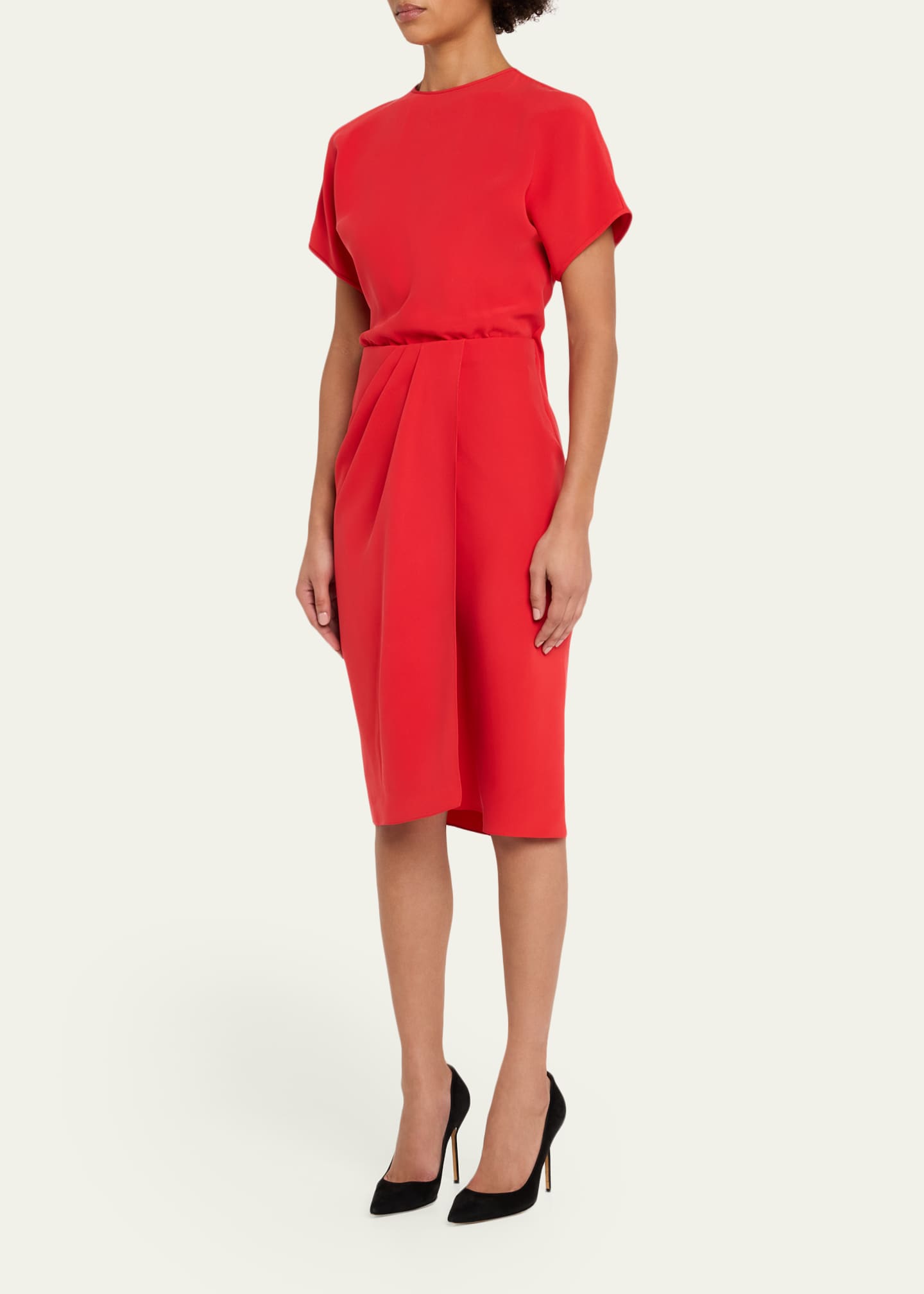 Giorgio Armani Washed Silk Asymmetric Midi Dress - Bergdorf Goodman