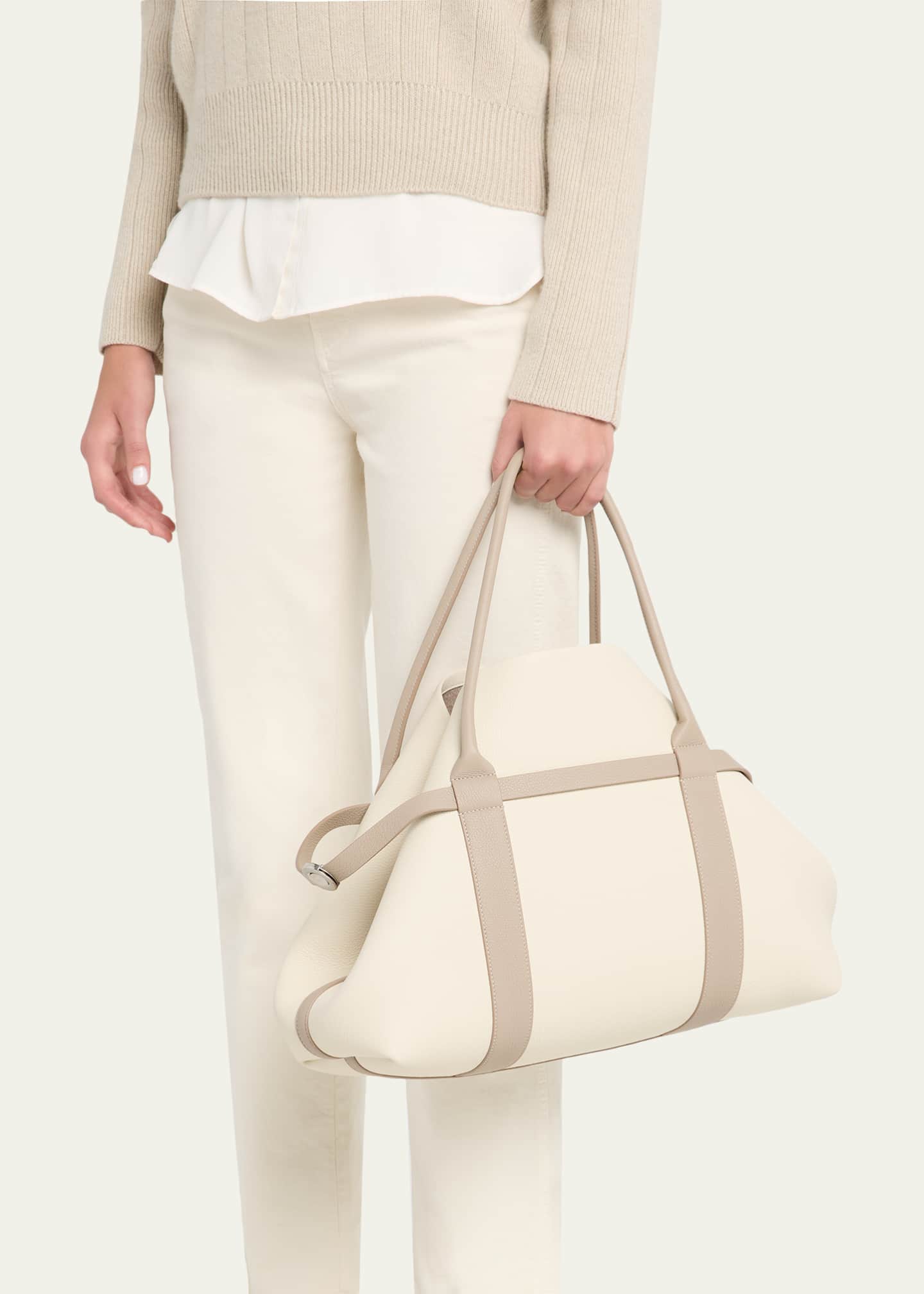 Loro Piana Ghiera Large Leather Shopper Tote Bag - Bergdorf Goodman