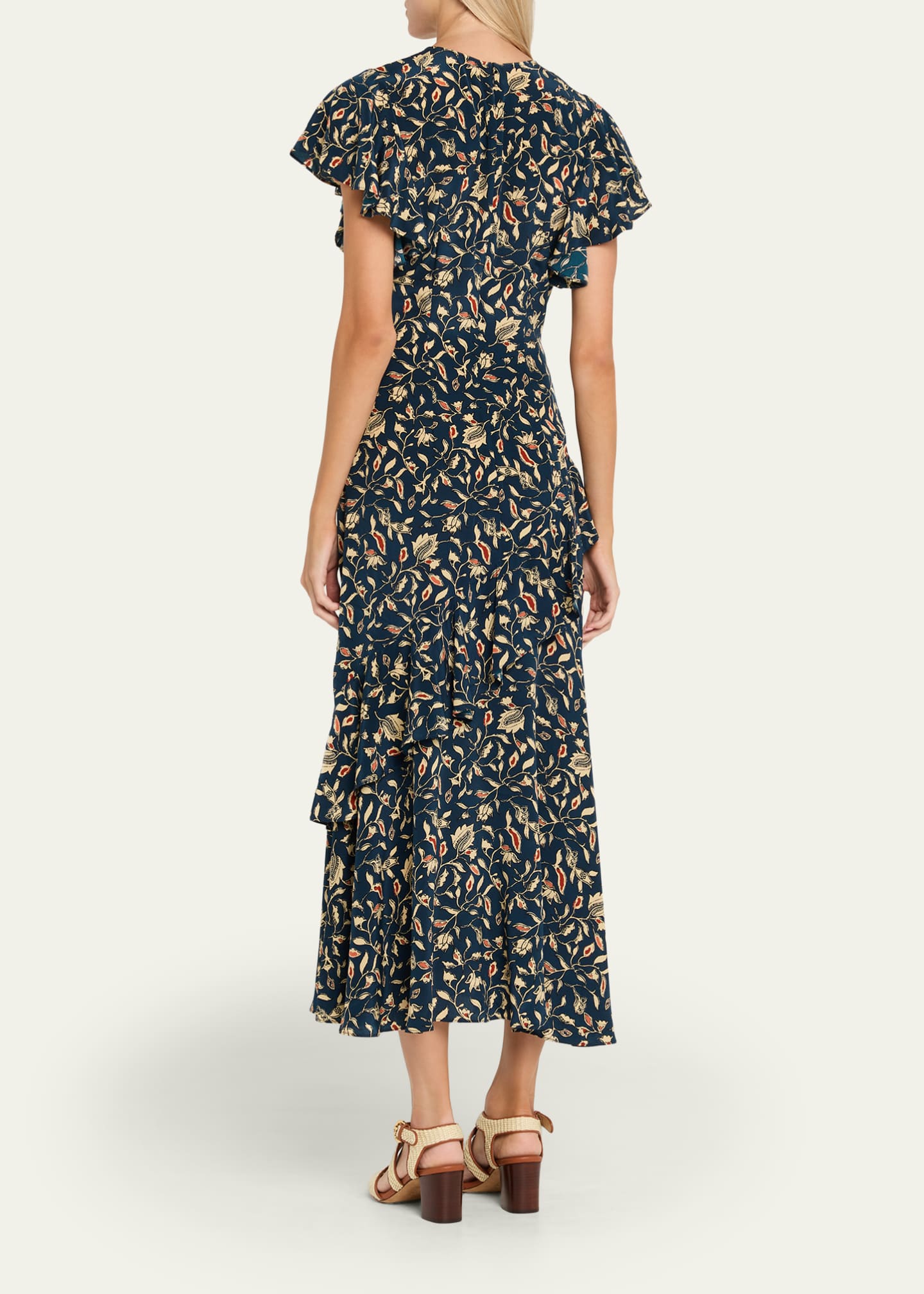 Ulla Johnson Amaia Cascading Ruffle Midi Dress - Bergdorf Goodman