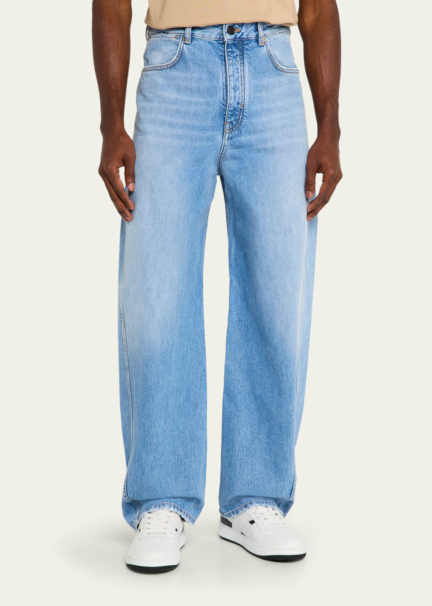 Givenchy Men's Stone-Washed Barrel-Leg Jeans - Bergdorf Goodman