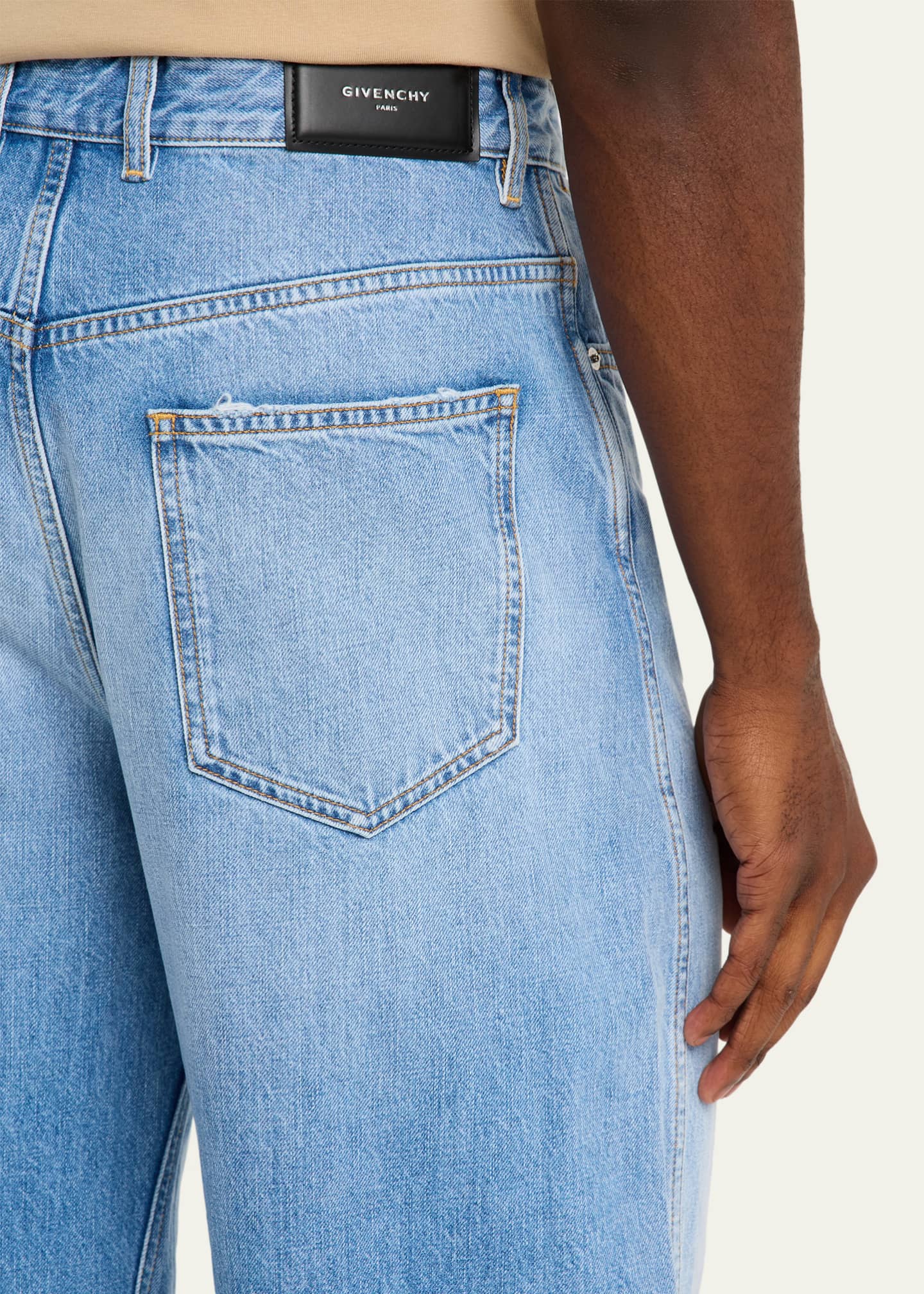 Givenchy Men's Stone-Washed Barrel-Leg Jeans - Bergdorf Goodman