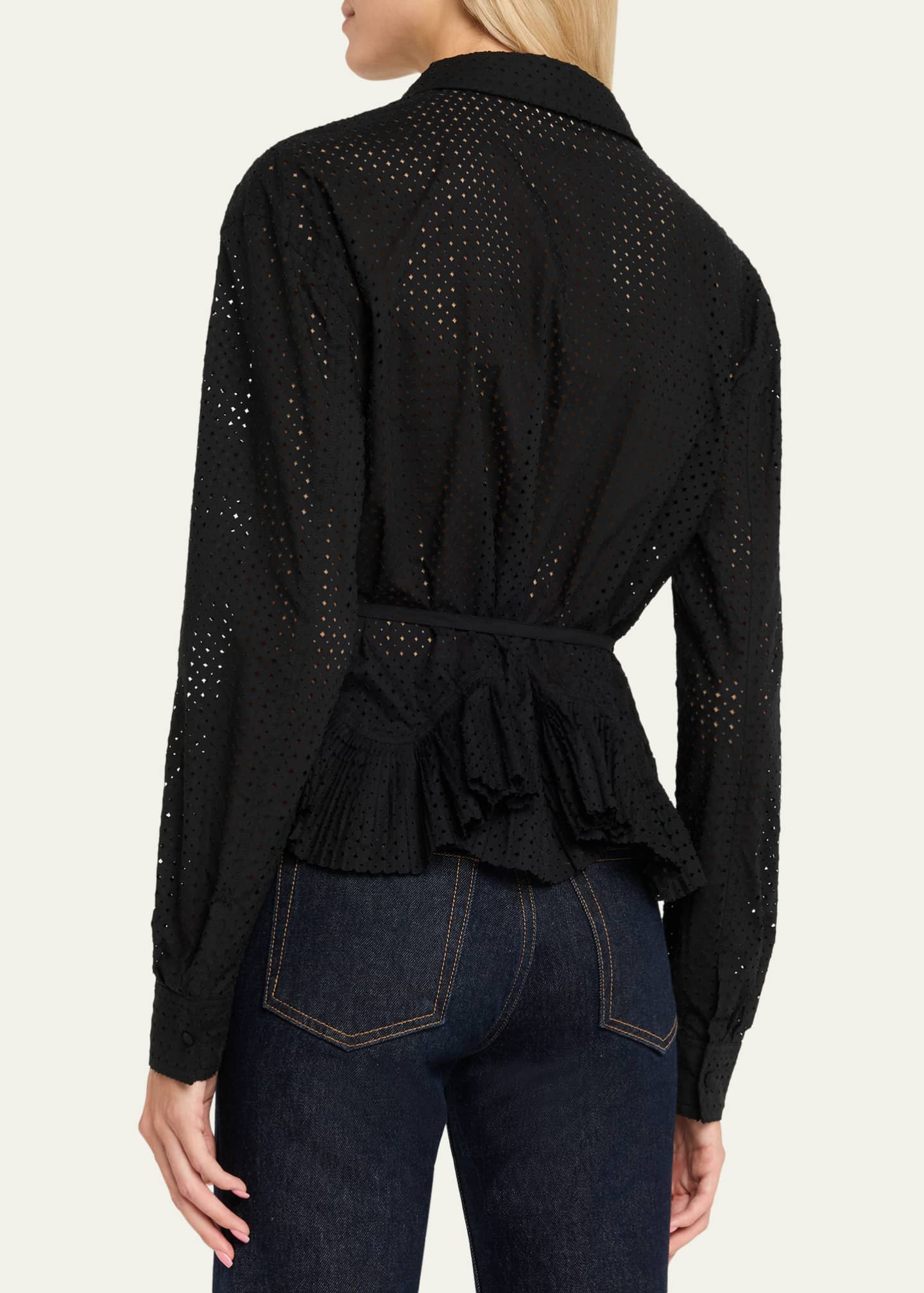 Ulla Johnson Kelila Long-Sleeve Button-Front Cotton Top - Bergdorf Goodman