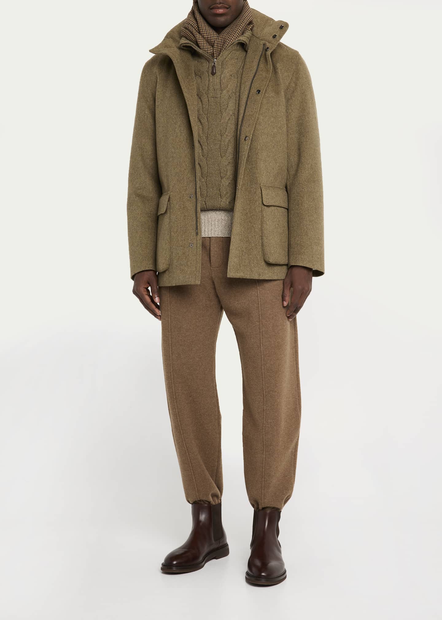 Loro Piana Men's Sheep Meadow Wool and Cashmere Polo Sweater - Bergdorf ...