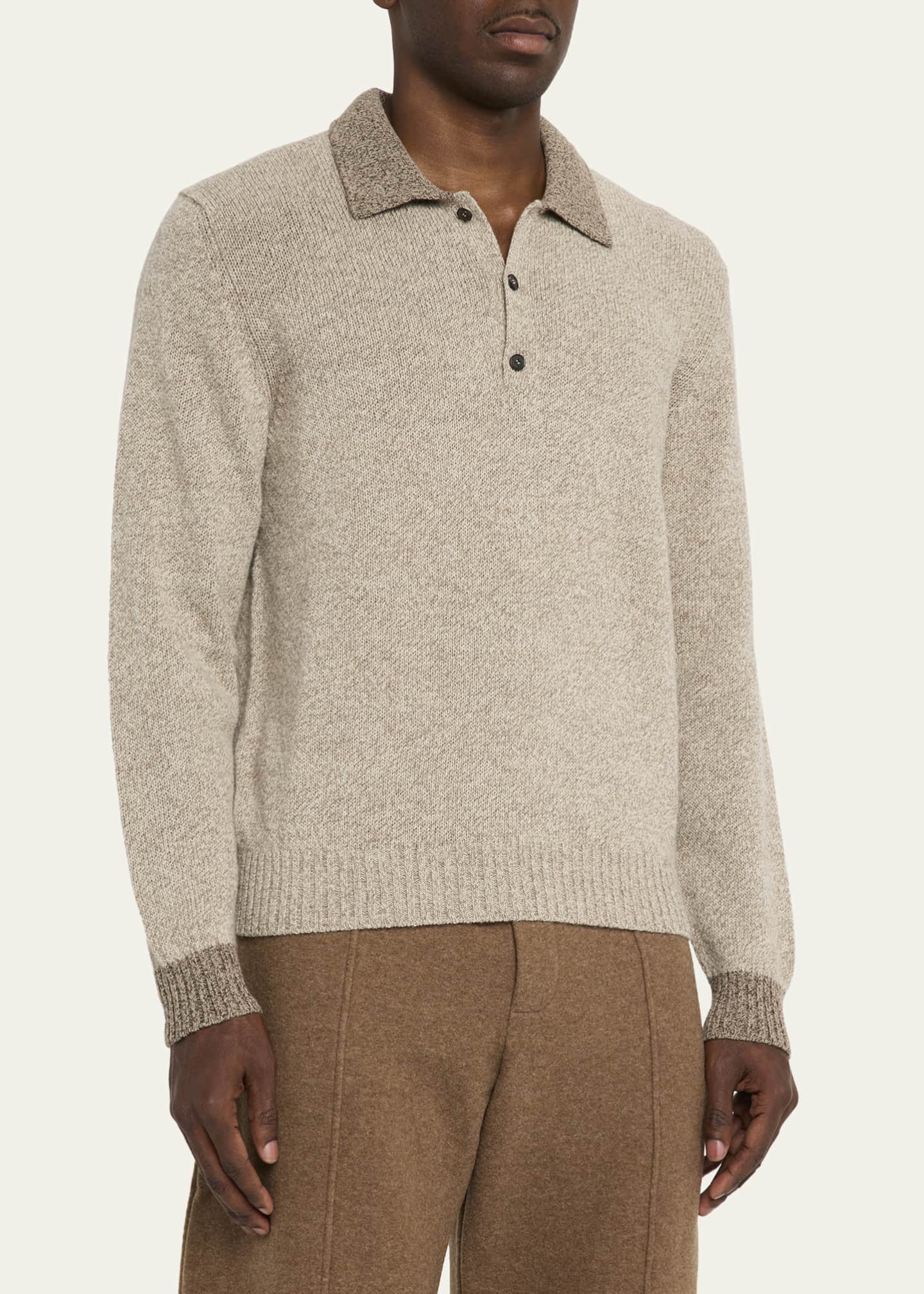 Loro Piana Men's Sheep Meadow Wool and Cashmere Polo Sweater - Bergdorf ...
