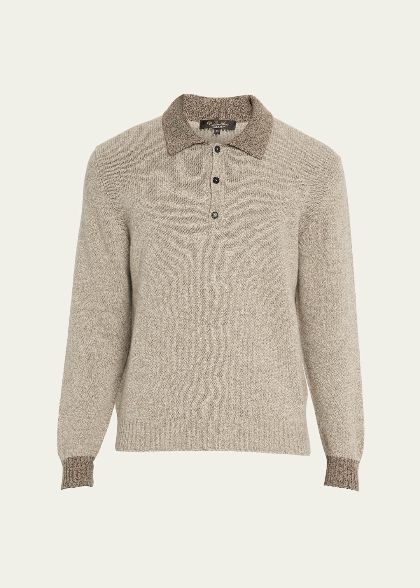 Loro Piana Men's Sheep Meadow Wool and Cashmere Polo Sweater - Bergdorf ...