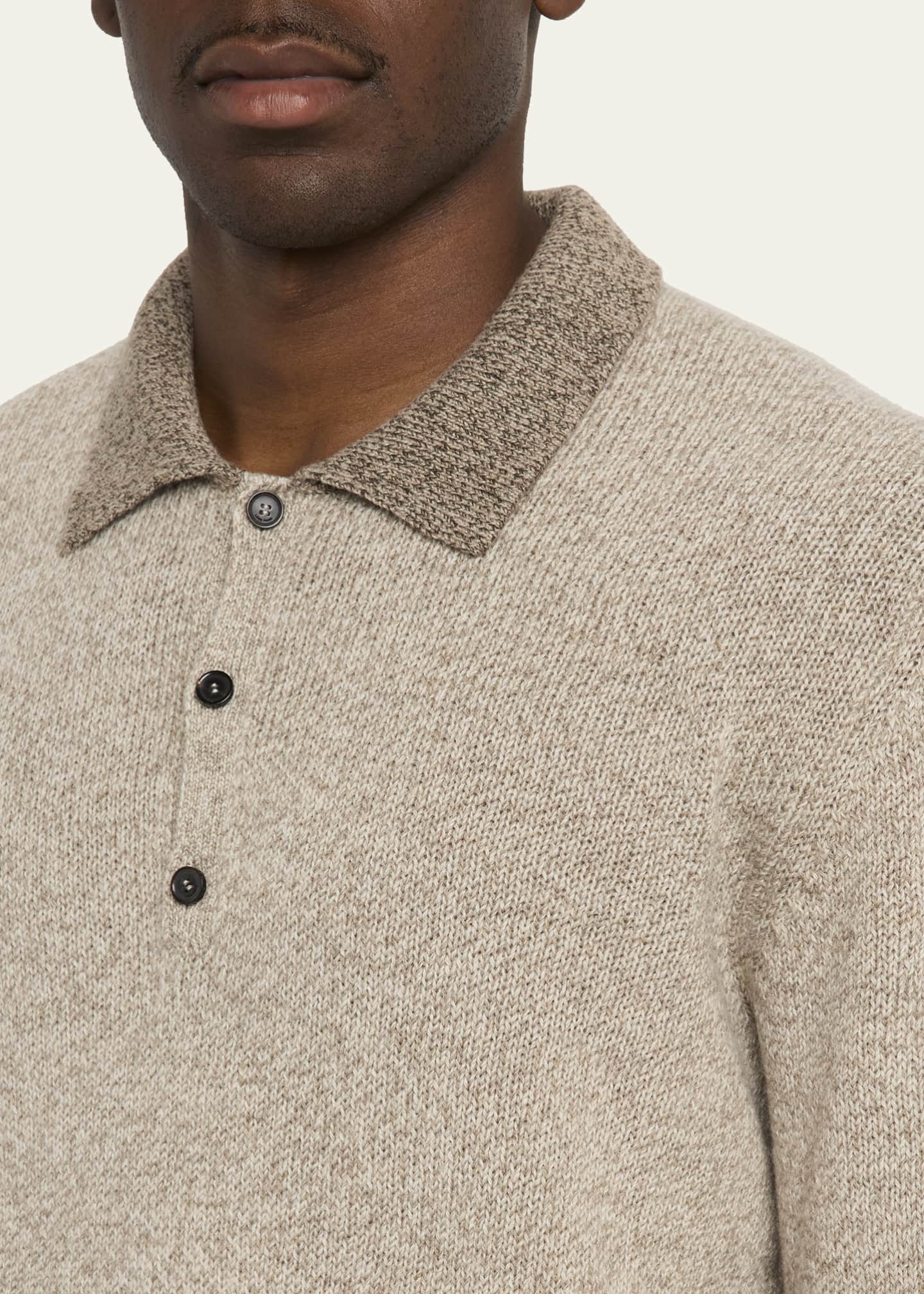 Loro Piana Men's Sheep Meadow Wool and Cashmere Polo Sweater - Bergdorf ...