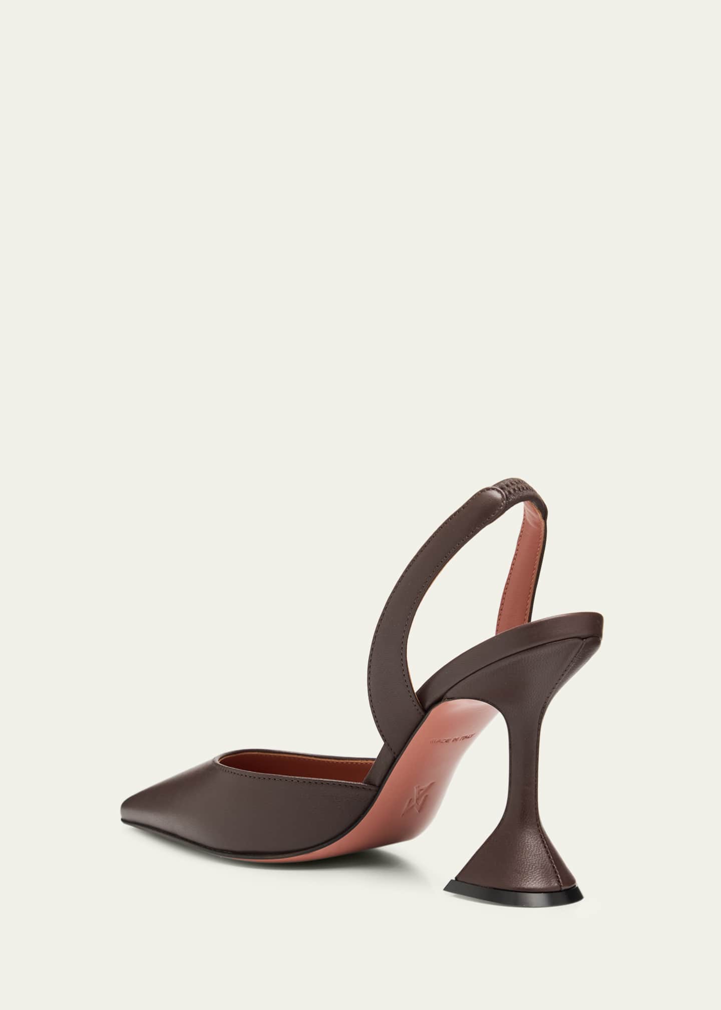 Amina Muaddi 95mm Holli Leather Slingback Pumps - Bergdorf Goodman