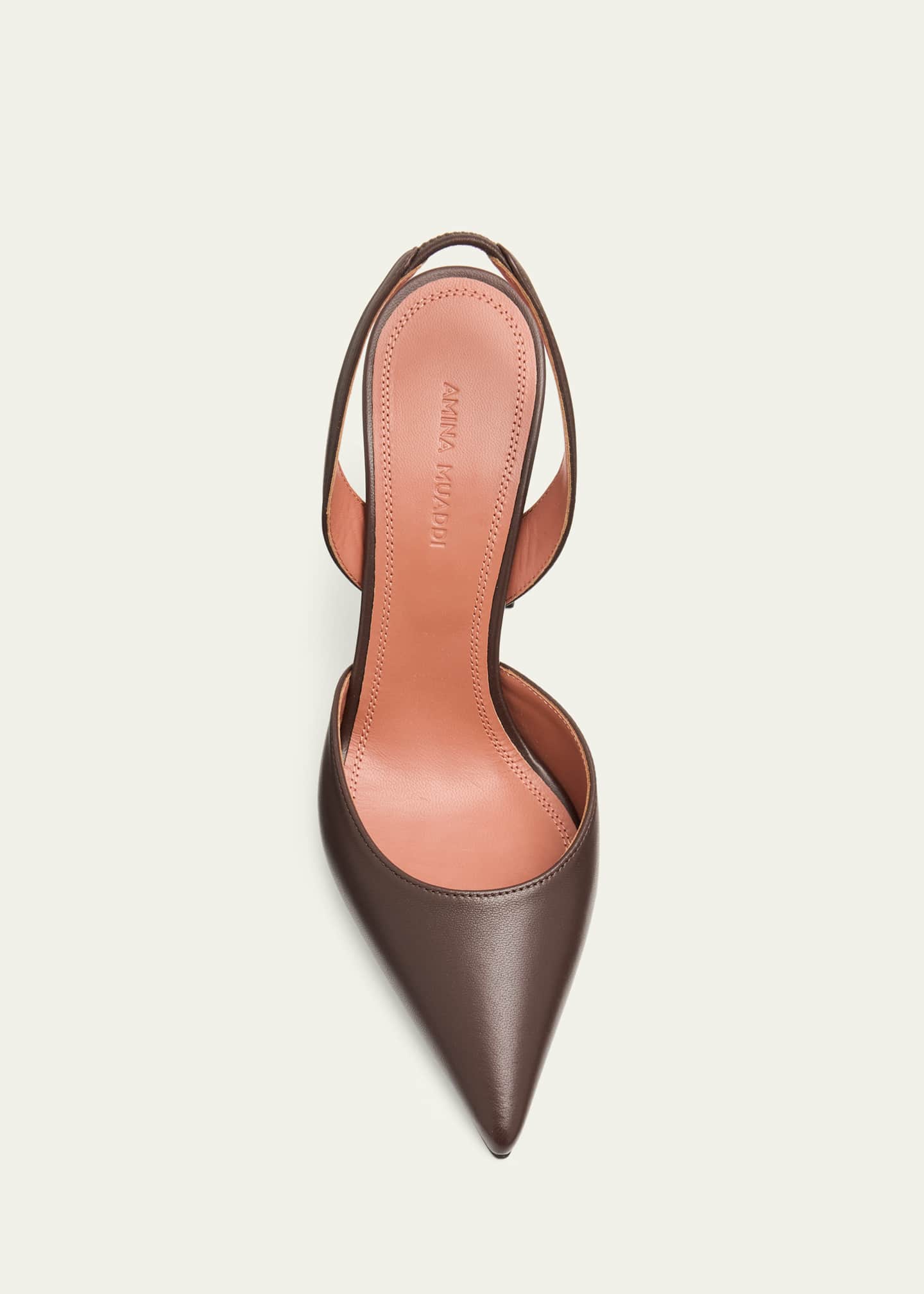 Amina Muaddi 95mm Holli Leather Slingback Pumps - Bergdorf Goodman