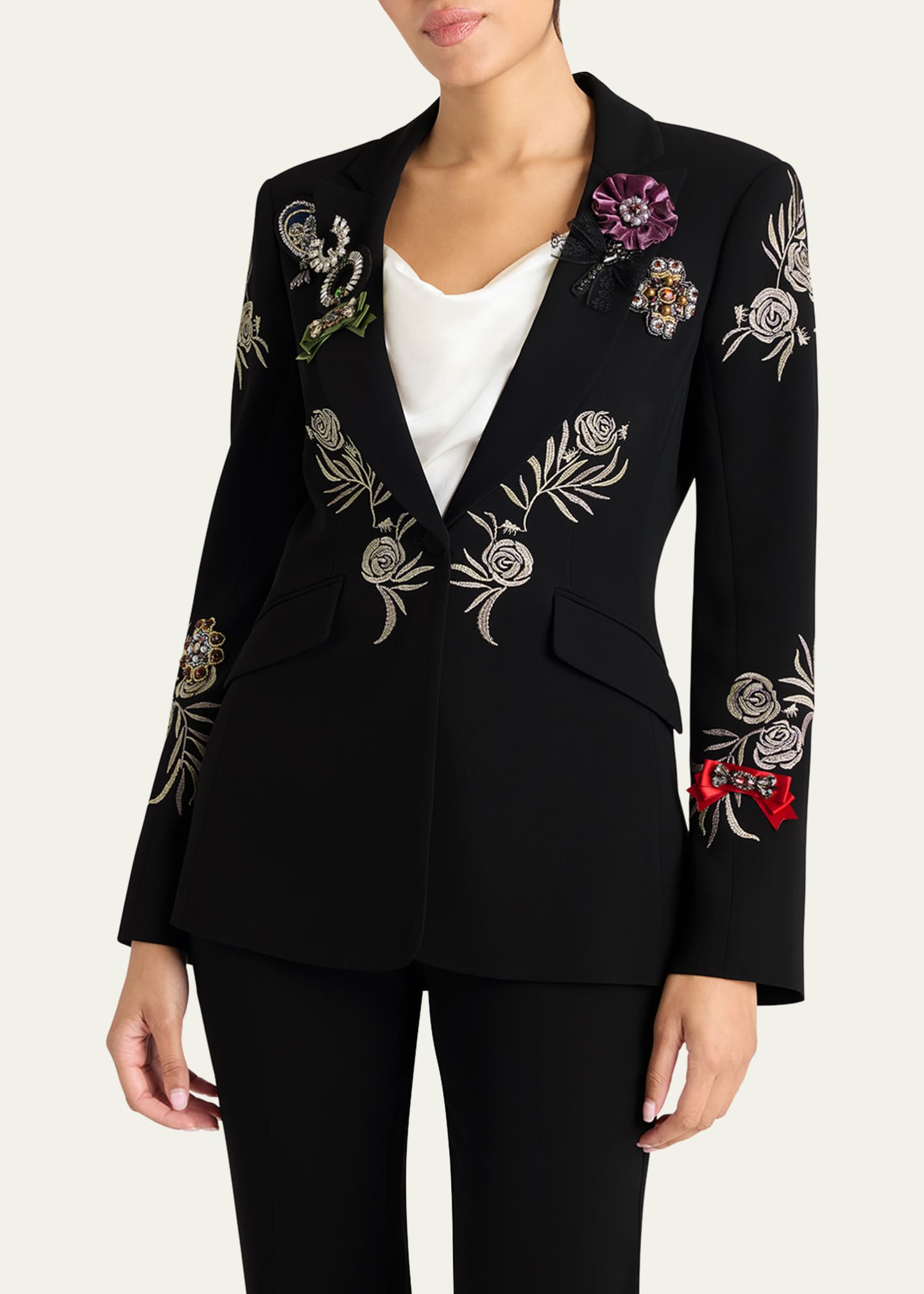 Cinq a Sept Heritage Rose Cheyenne Embroidered Blazer - Bergdorf Goodman
