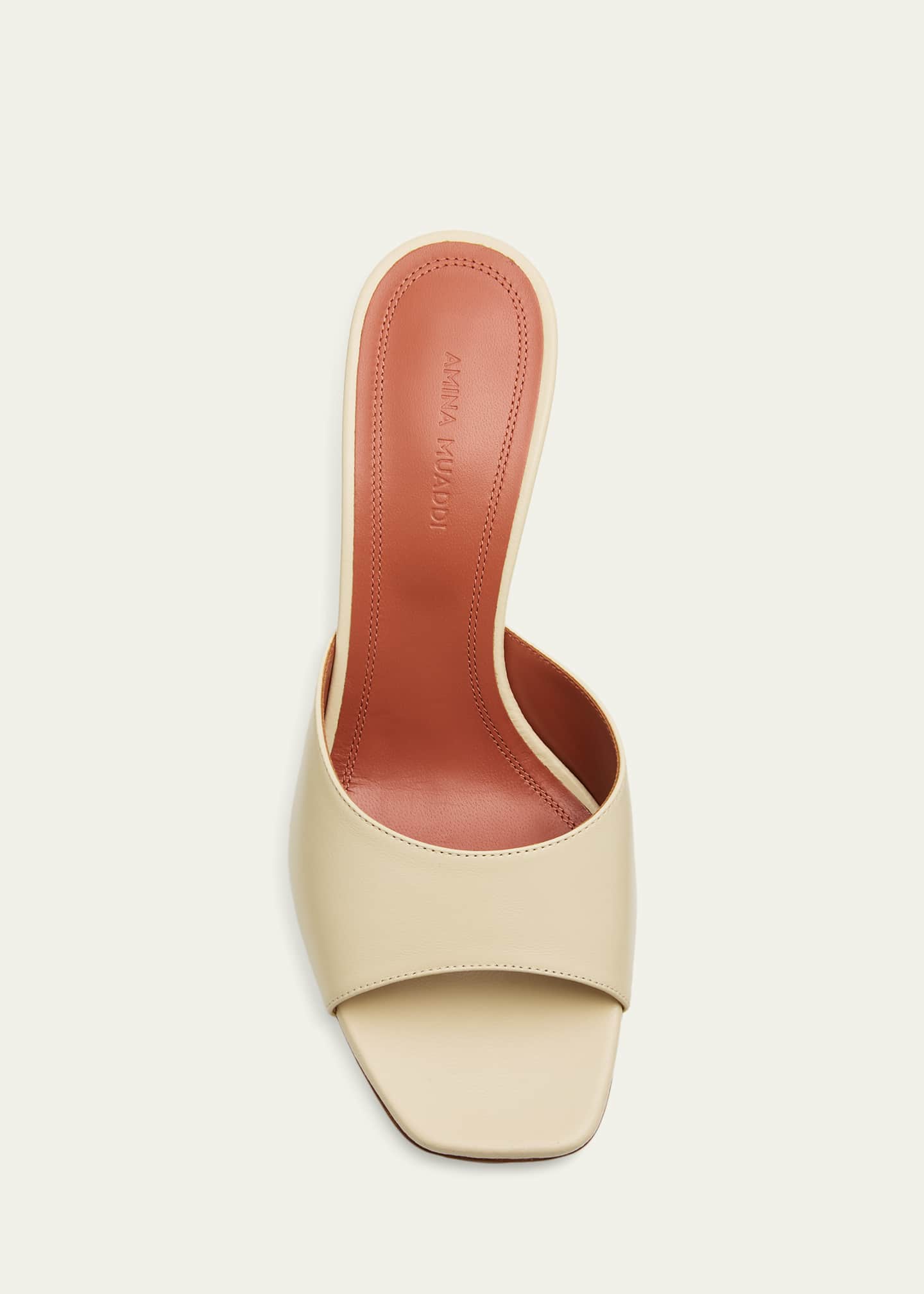 Amina Muaddi Lupita Leather Pedestal Mule Sandals - Bergdorf Goodman