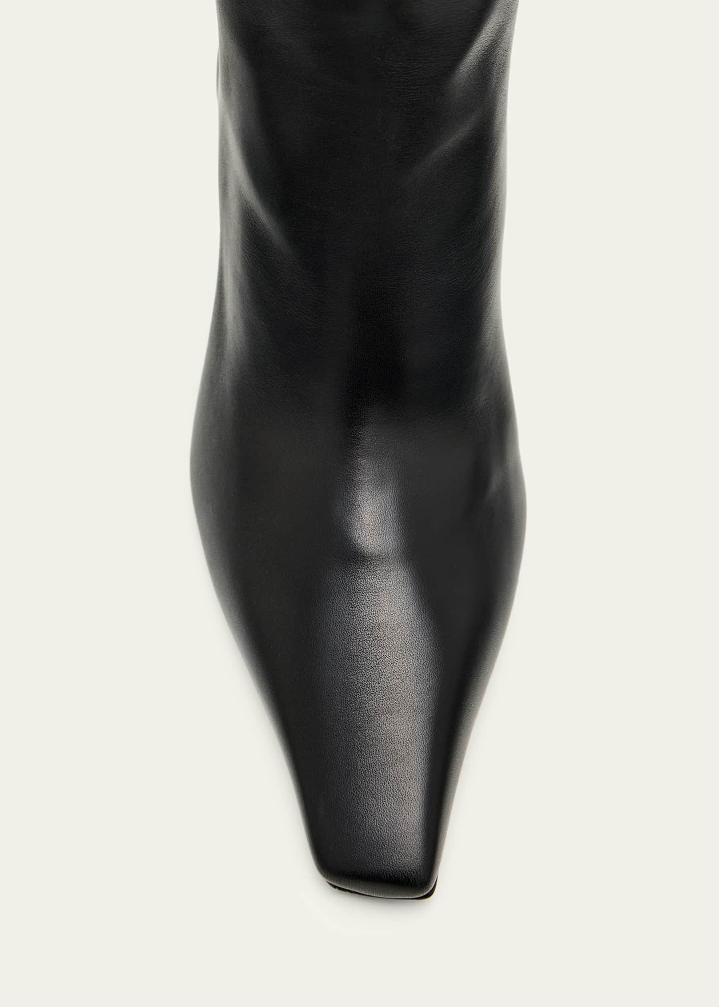 Amina Muaddi 80mm Mona Leather Knee-High Boots - Bergdorf Goodman