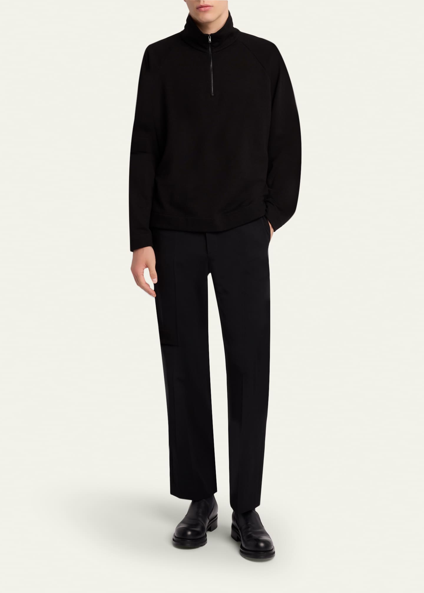 THE ROW Men's Gallagher Cotton and Cashmere Funnel-Neck Sweater ...