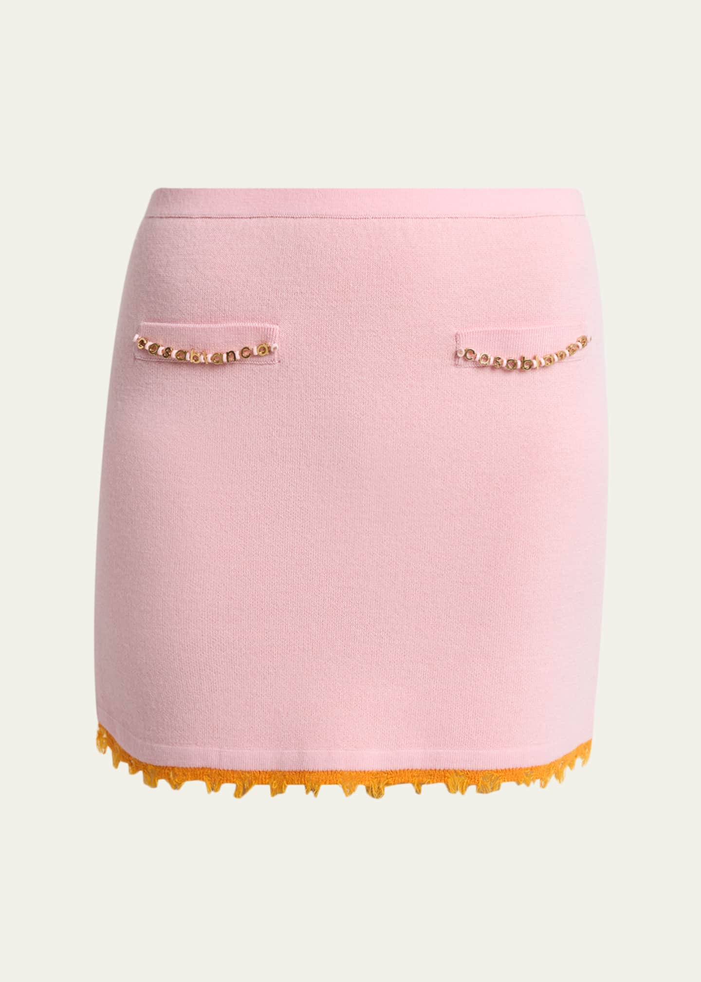 CASABLANCA Frayed Double-Faced Wool Mini Skirt - Bergdorf Goodman
