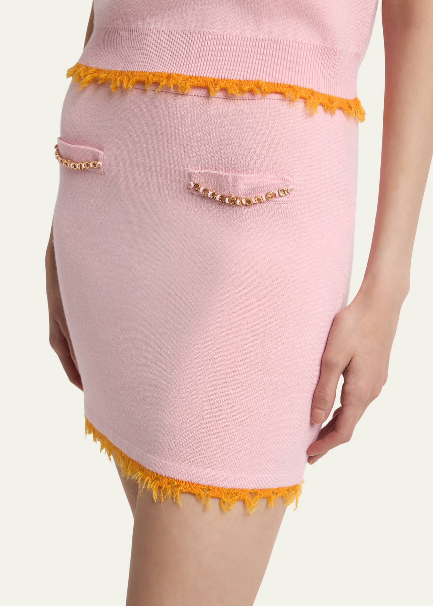 CASABLANCA Frayed Double-Faced Wool Mini Skirt - Bergdorf Goodman