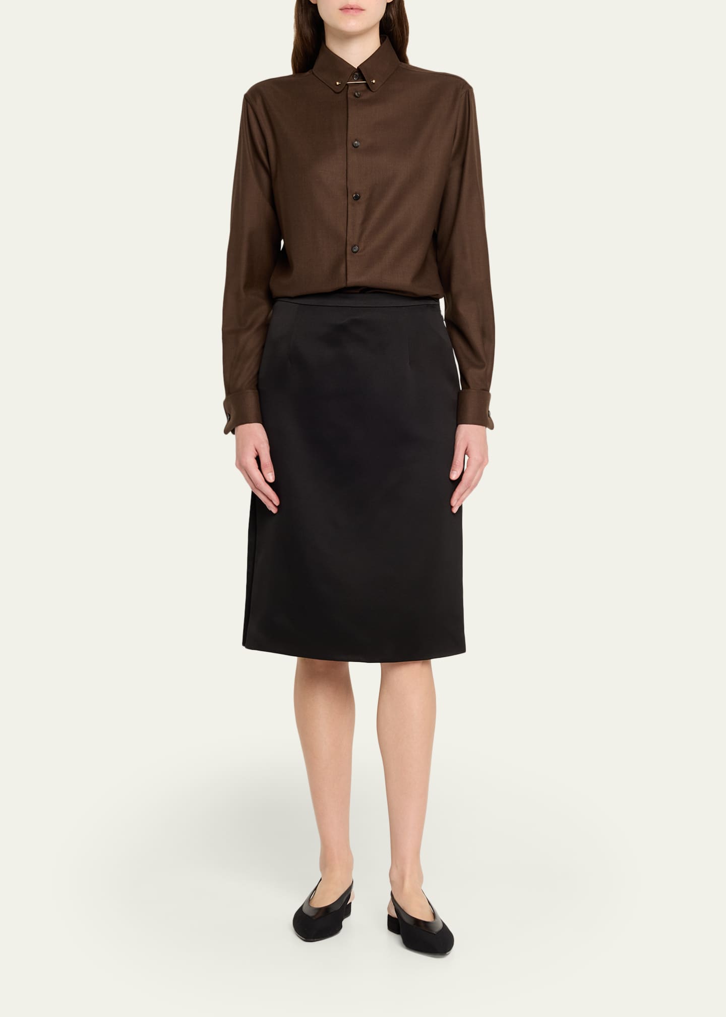 Loro Piana Tessa Wool-Silk Skirt - Bergdorf Goodman
