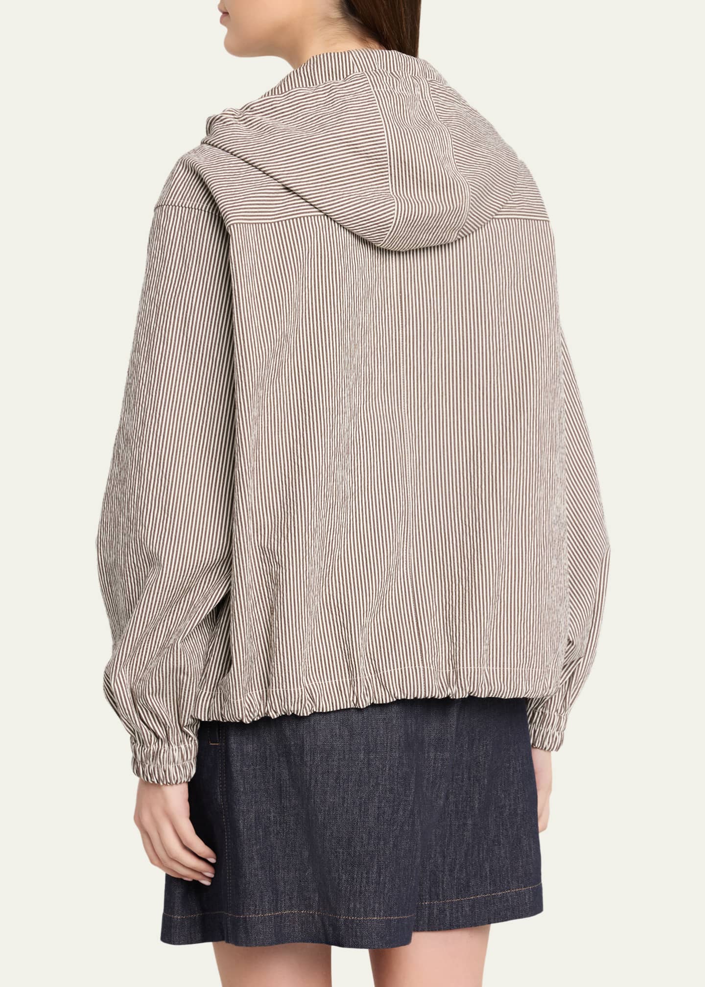 Brunello Cucinelli Cotton Seersucker Hooded Jacket - Bergdorf Goodman