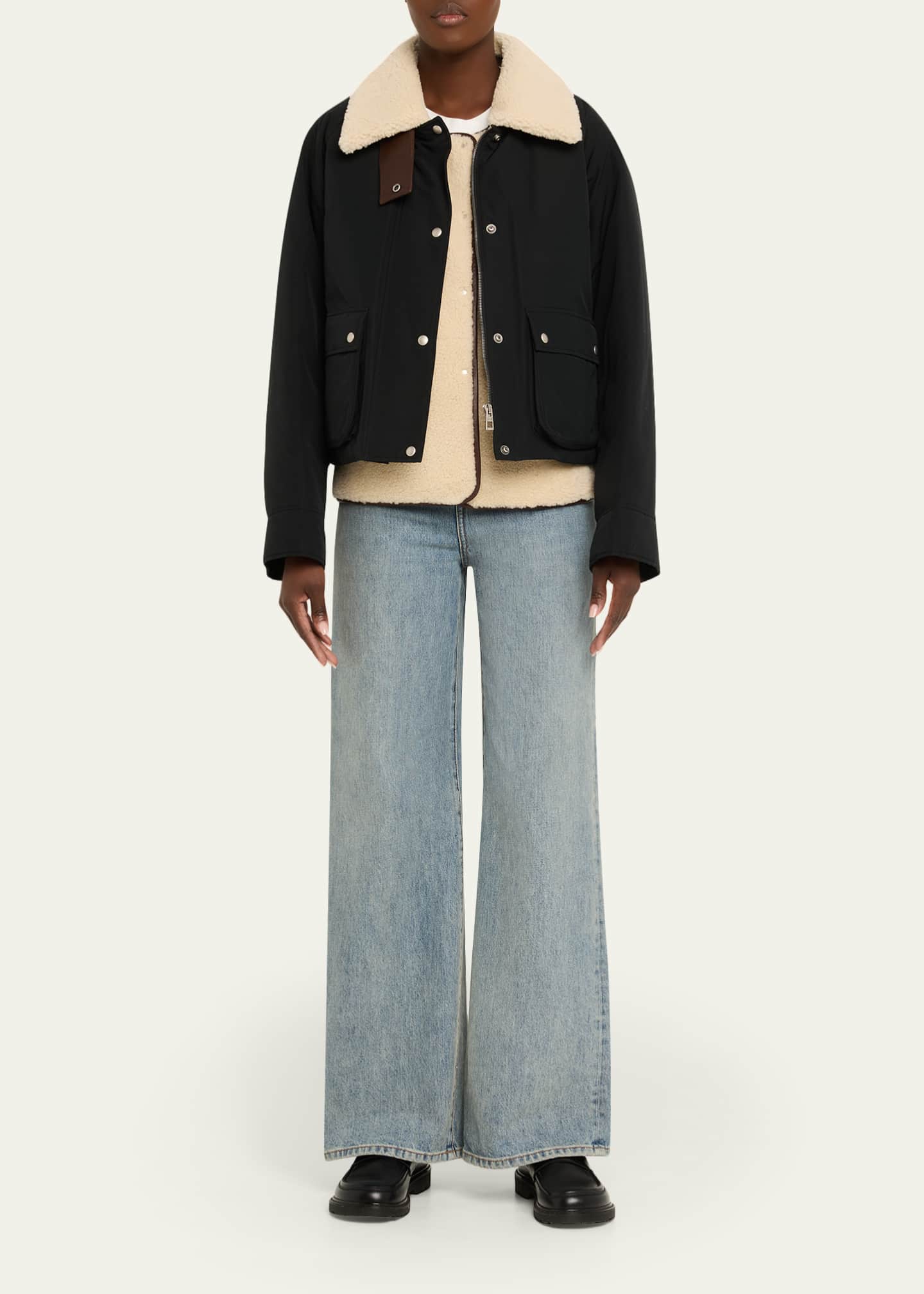 Loewe Puffer Jacket With Removable Lamb Shearling Vest - Bergdorf Goodman