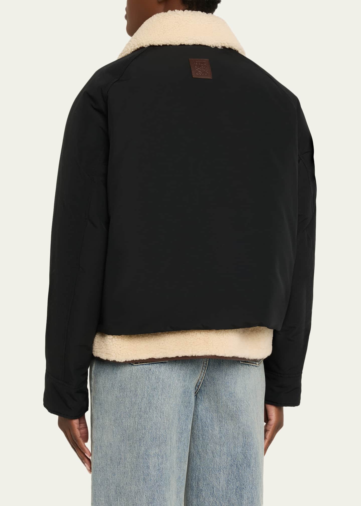 Loewe Puffer Jacket With Removable Lamb Shearling Vest - Bergdorf Goodman
