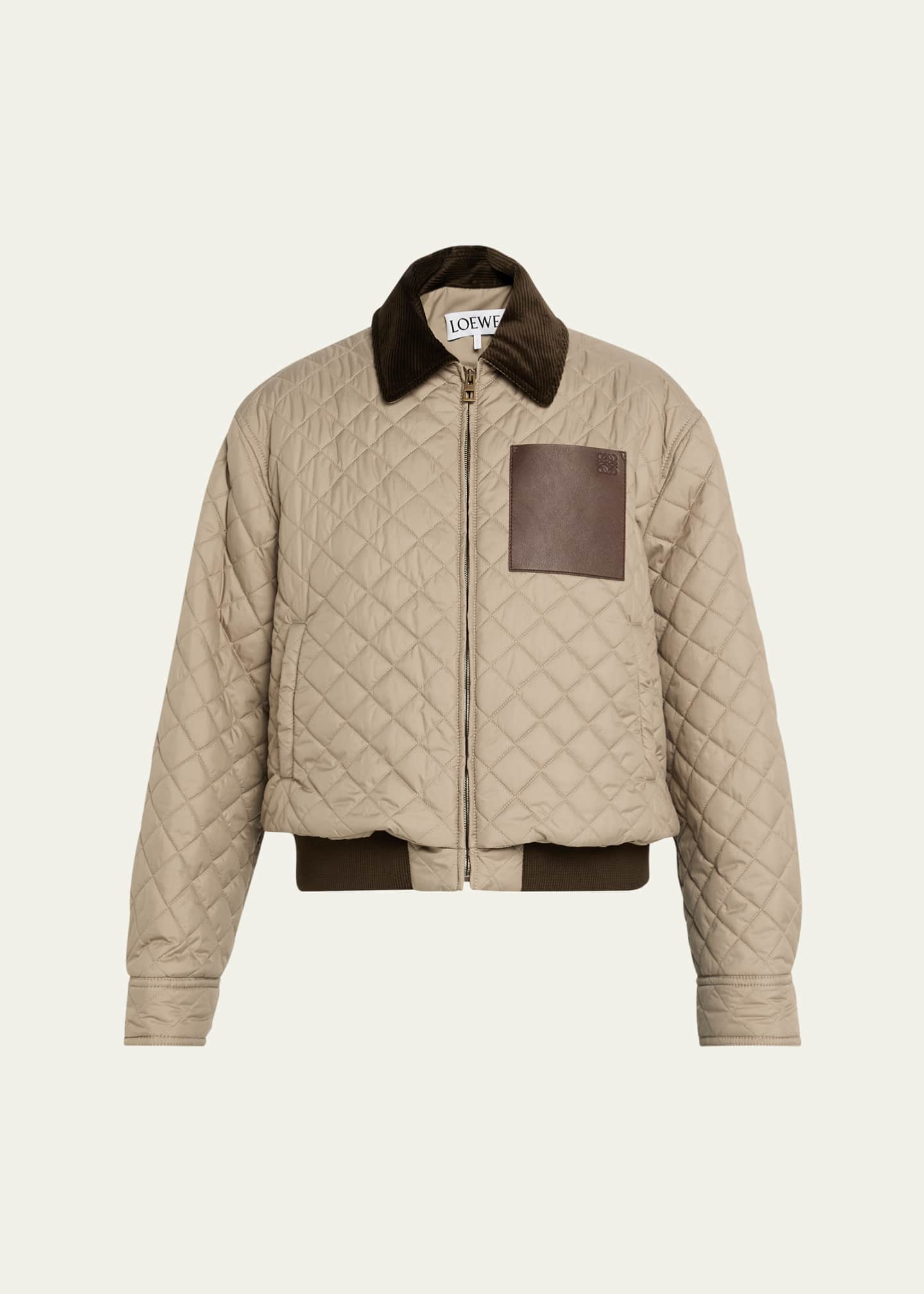 Loewe Corduroy-Collar Quilted Barn Jacket - Bergdorf Goodman