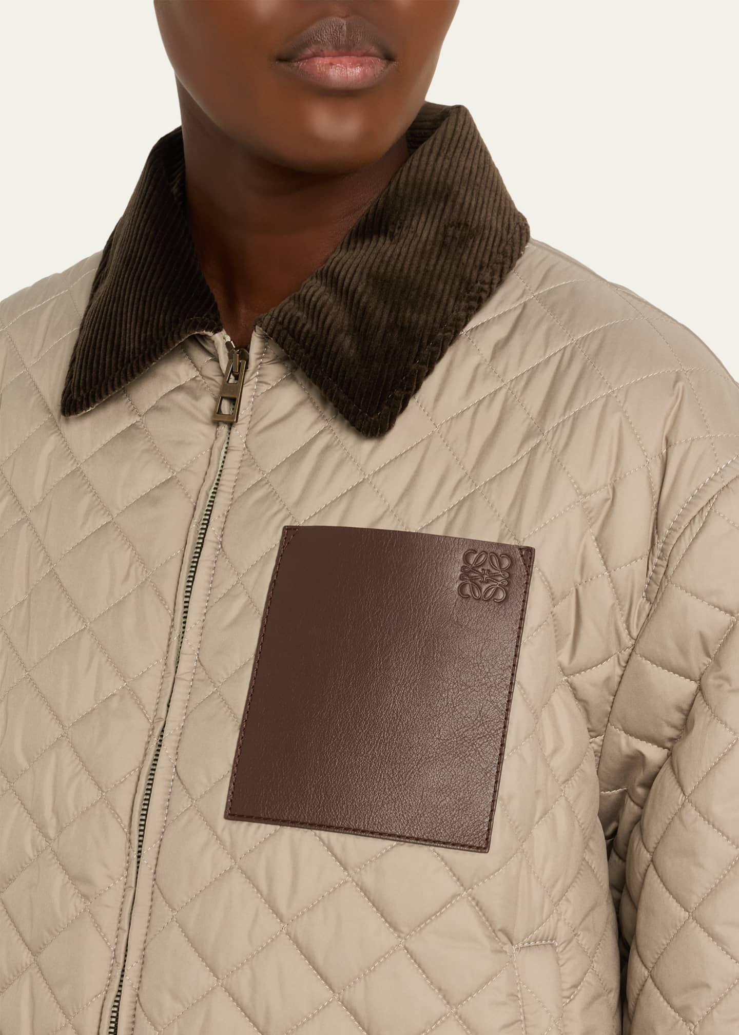 Loewe Corduroy-Collar Quilted Barn Jacket - Bergdorf Goodman