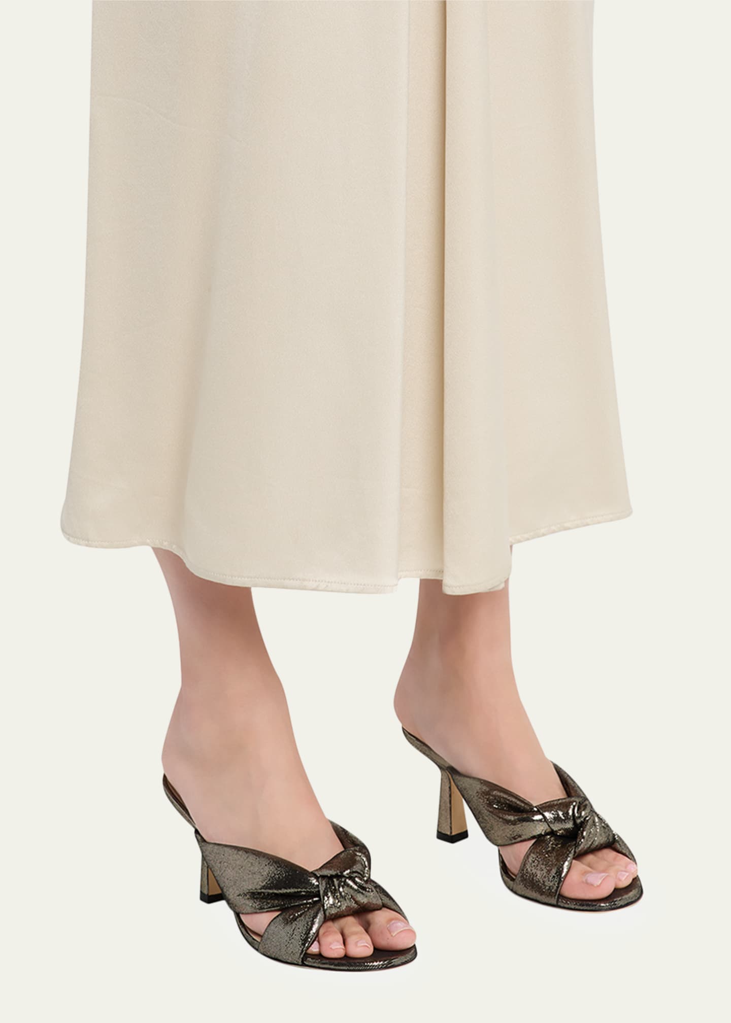 Stuart Weitzman 75mm Soplaya Leather Noir Mule Sandals - Bergdorf Goodman