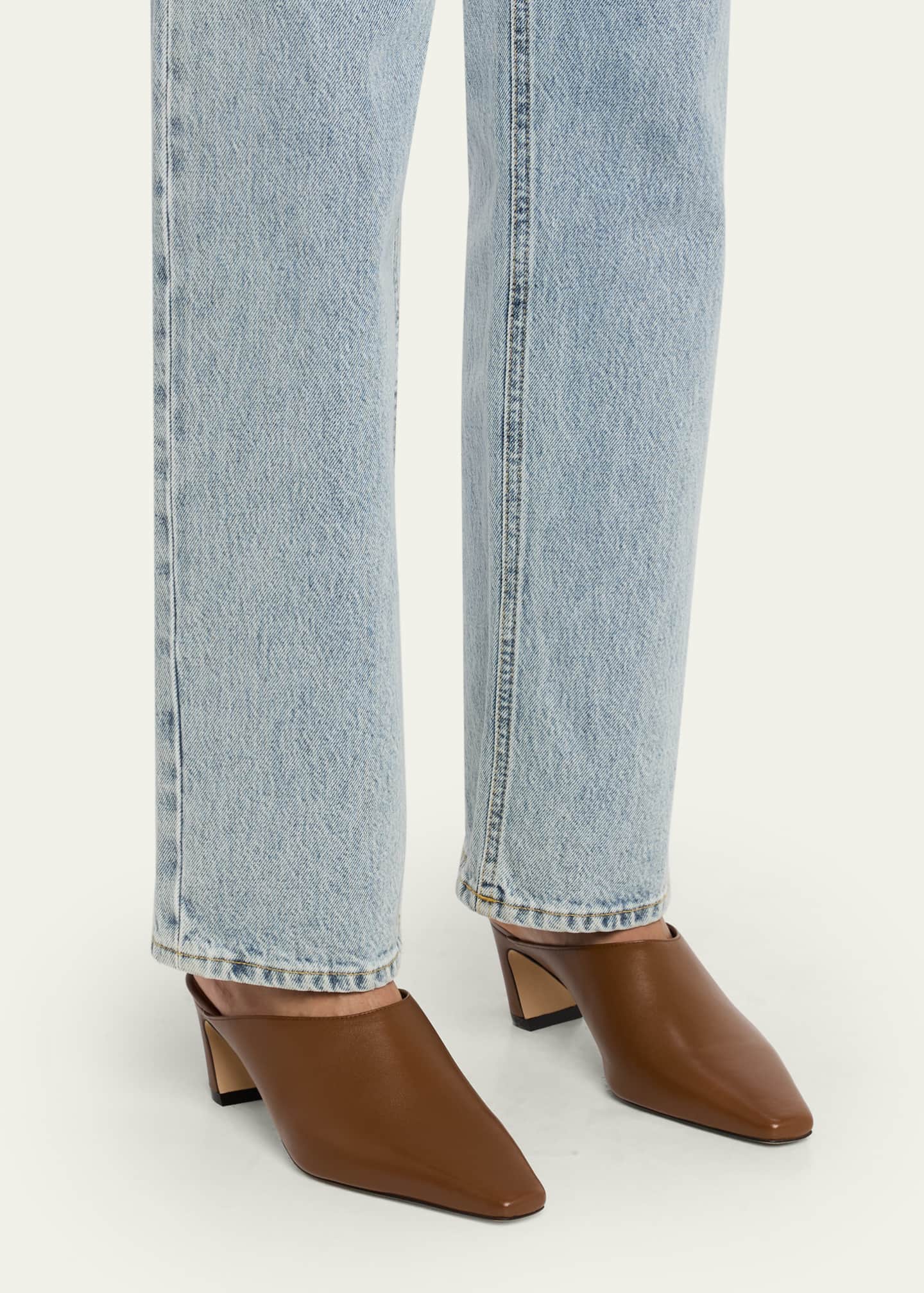 Stuart Weitzman 50mm Stassi Leather Mules - Bergdorf Goodman