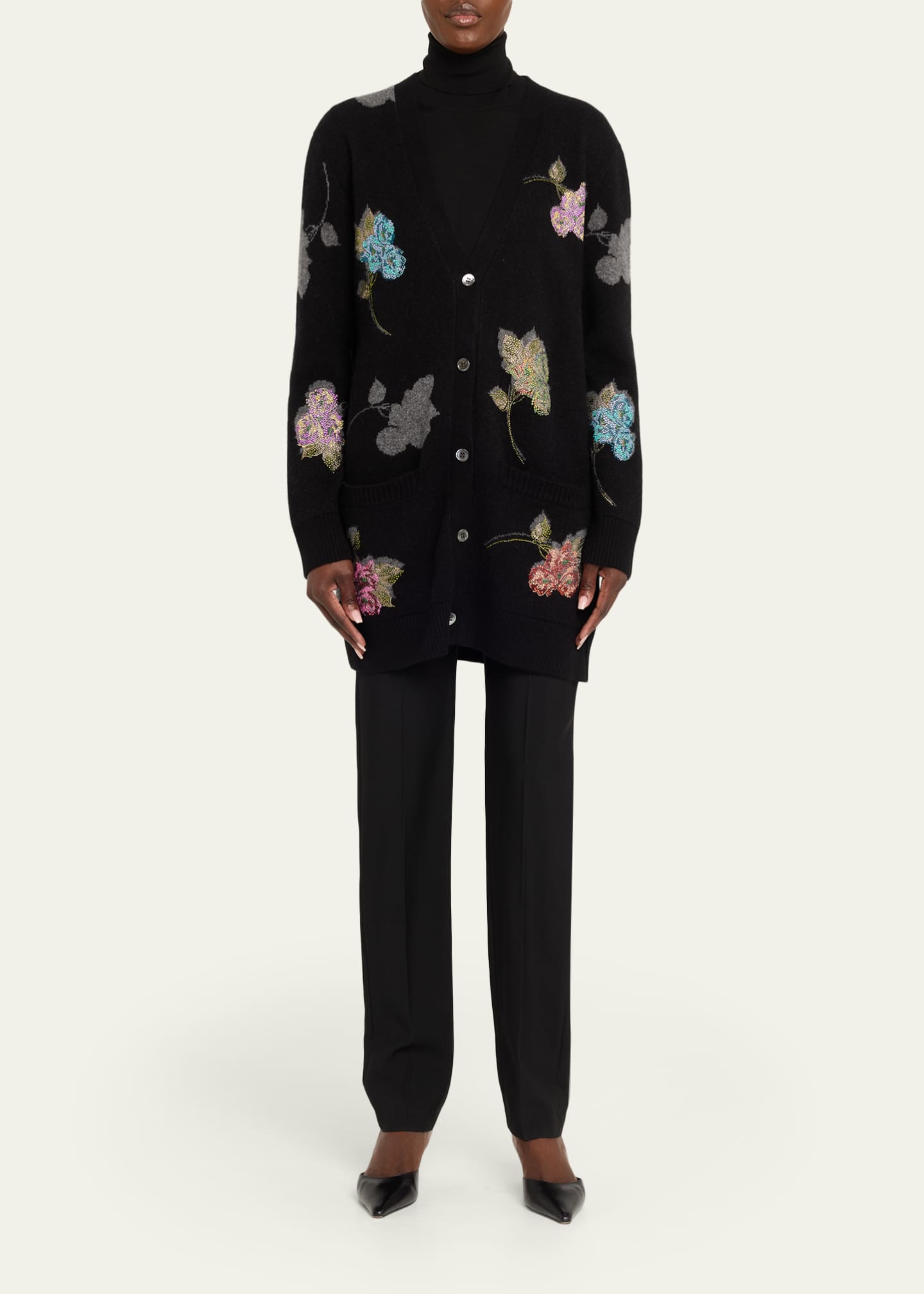 Libertine Primrose Shadow Cashmere V-Neck Cardigan - Bergdorf Goodman