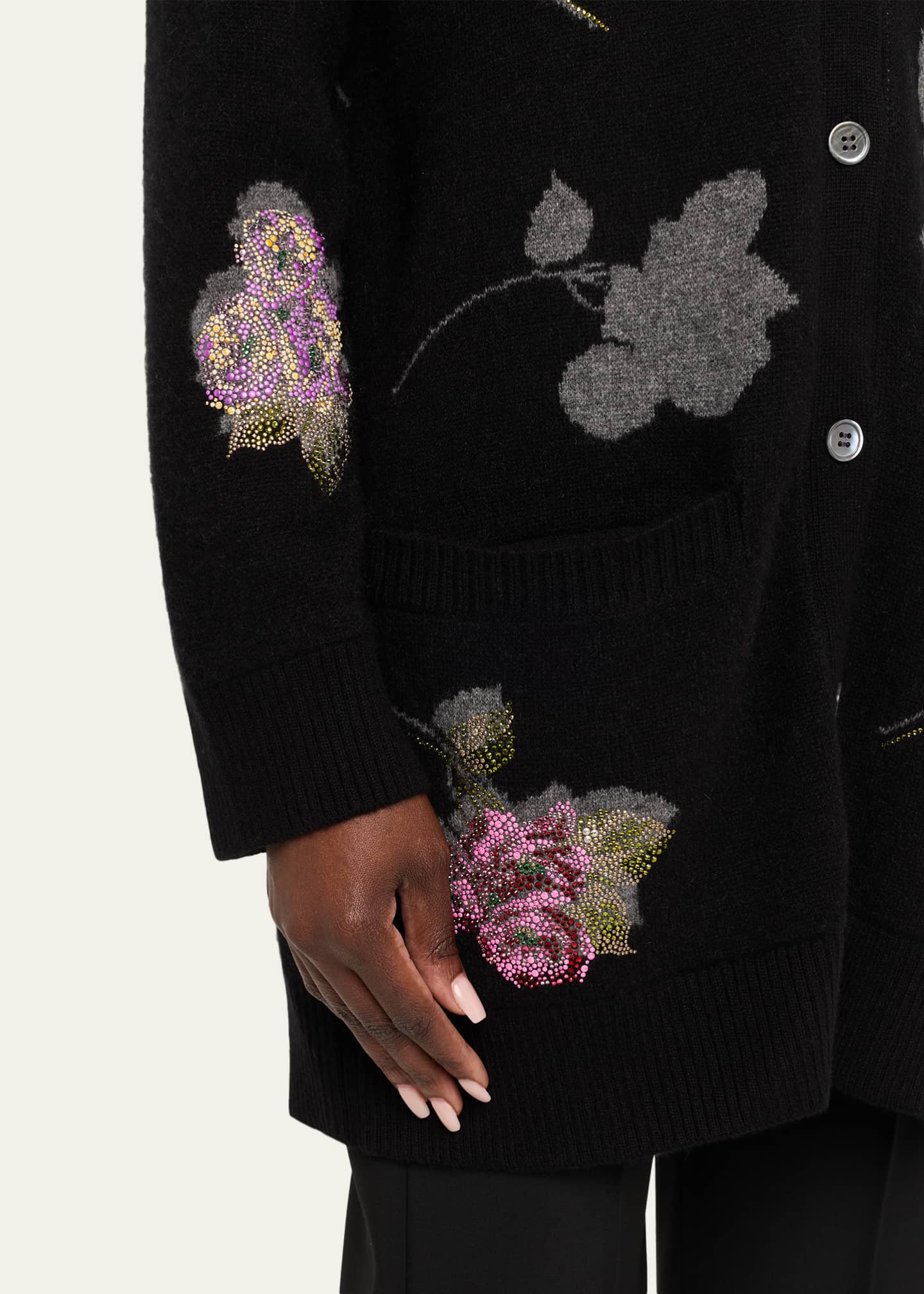 Libertine Primrose Shadow Cashmere V-Neck Cardigan - Bergdorf Goodman