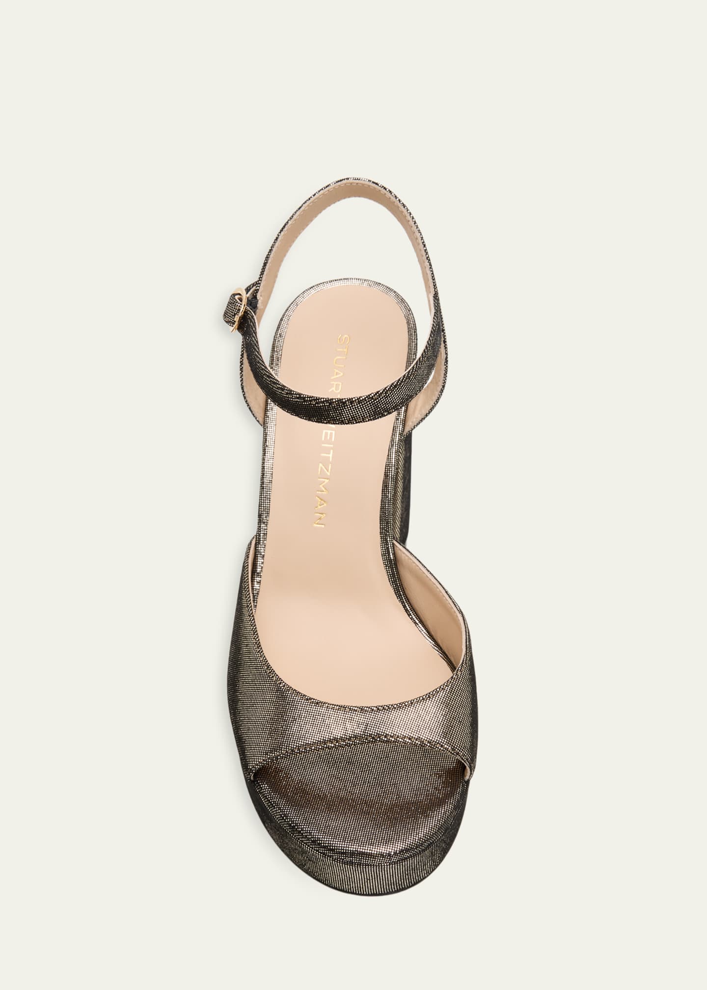 Stuart Weitzman Dayna II Leather Noir Ankle-Strap Platform Sandals ...