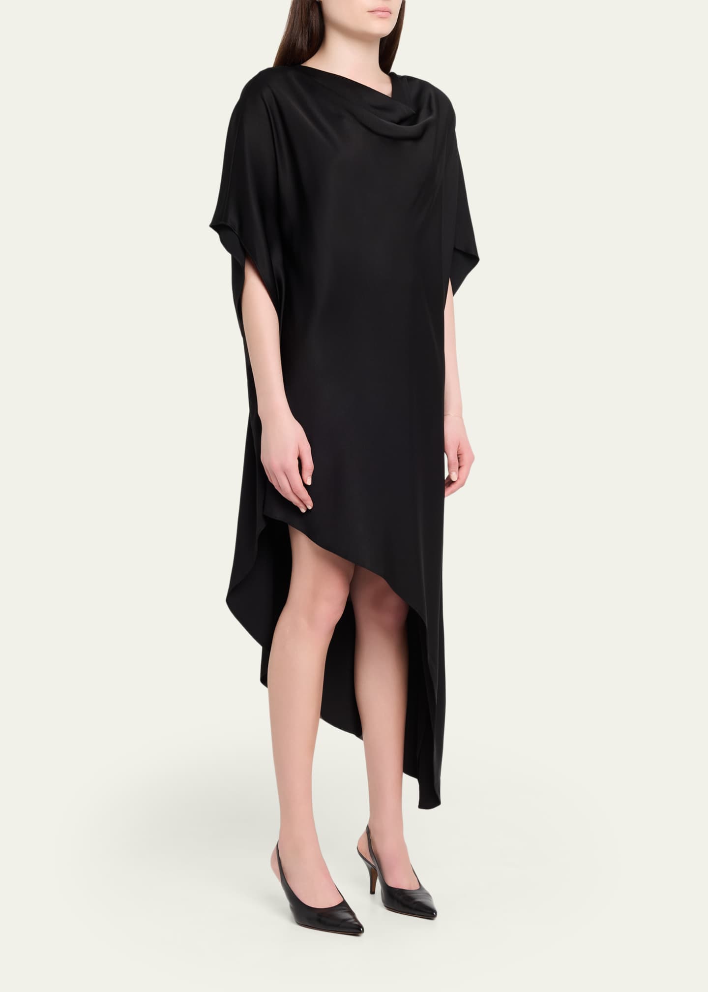 SIMKHAI Sadia Satin Mini Cape Dress - Bergdorf Goodman