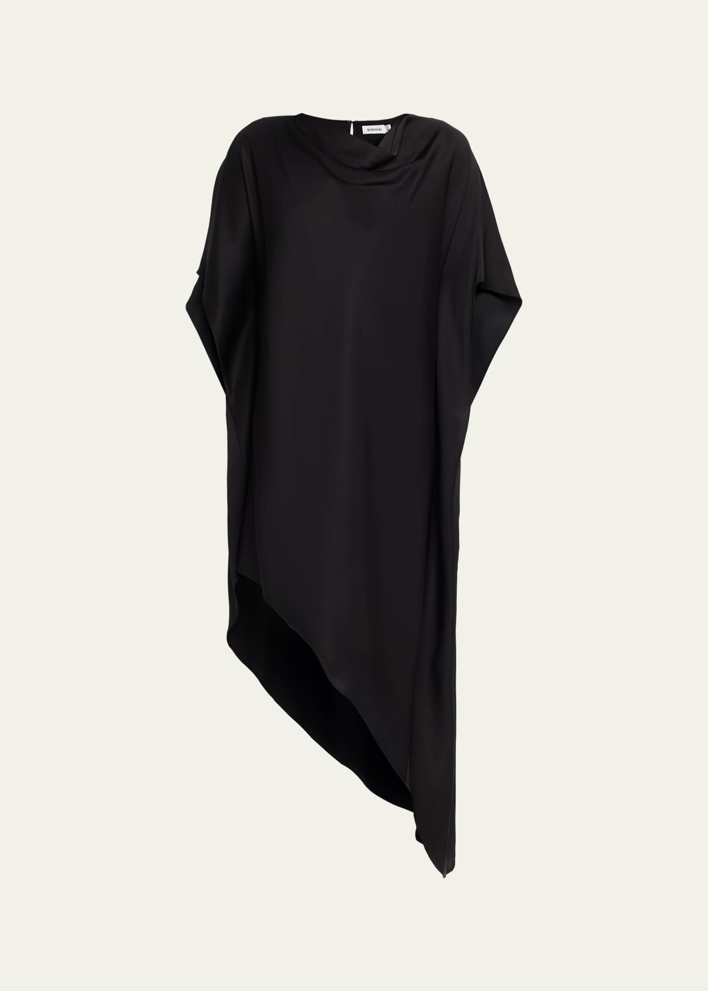 SIMKHAI Sadia Satin Mini Cape Dress - Bergdorf Goodman