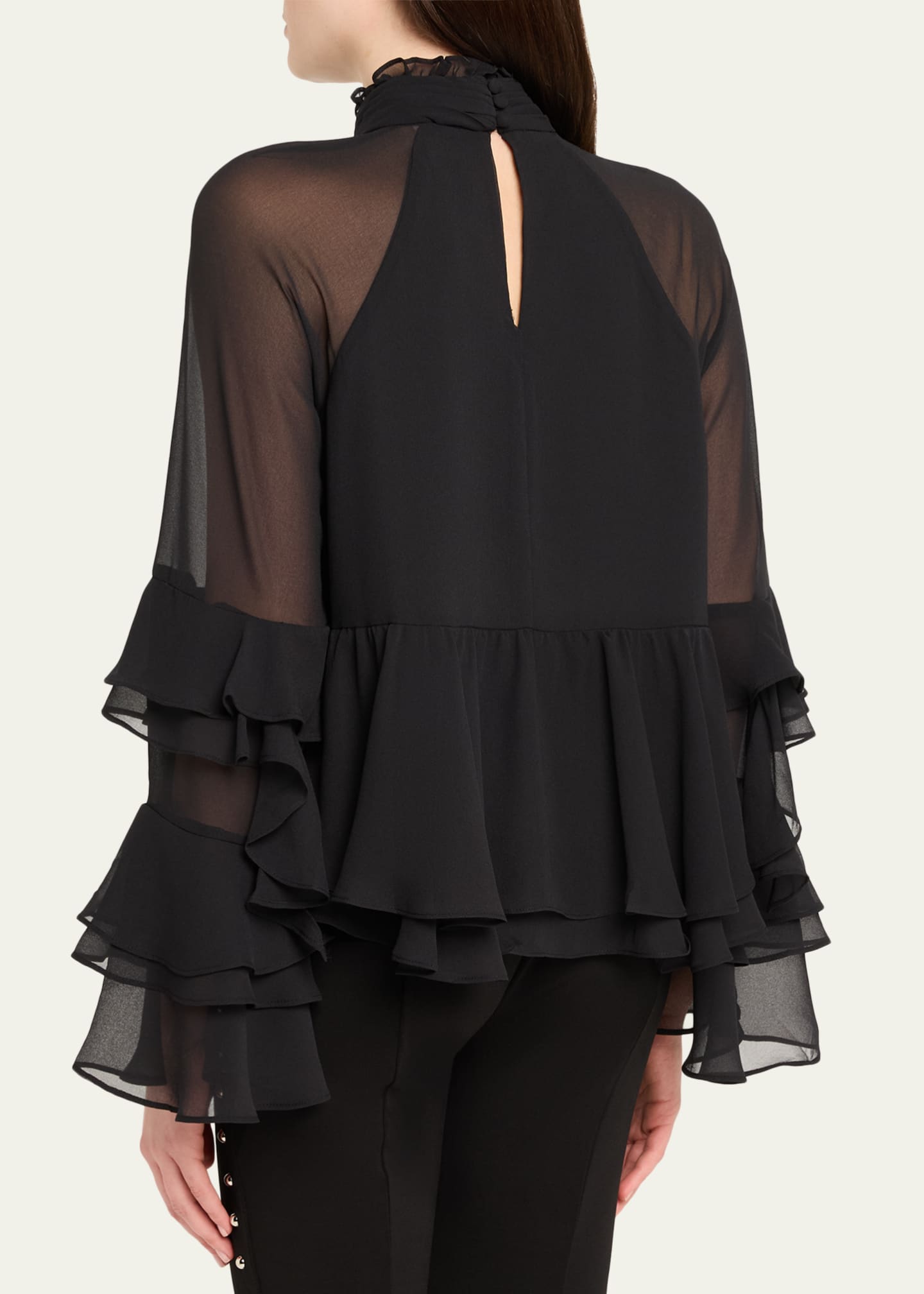 Cinq a Sept Skylah Ruffled High-Neck Blouse - Bergdorf Goodman