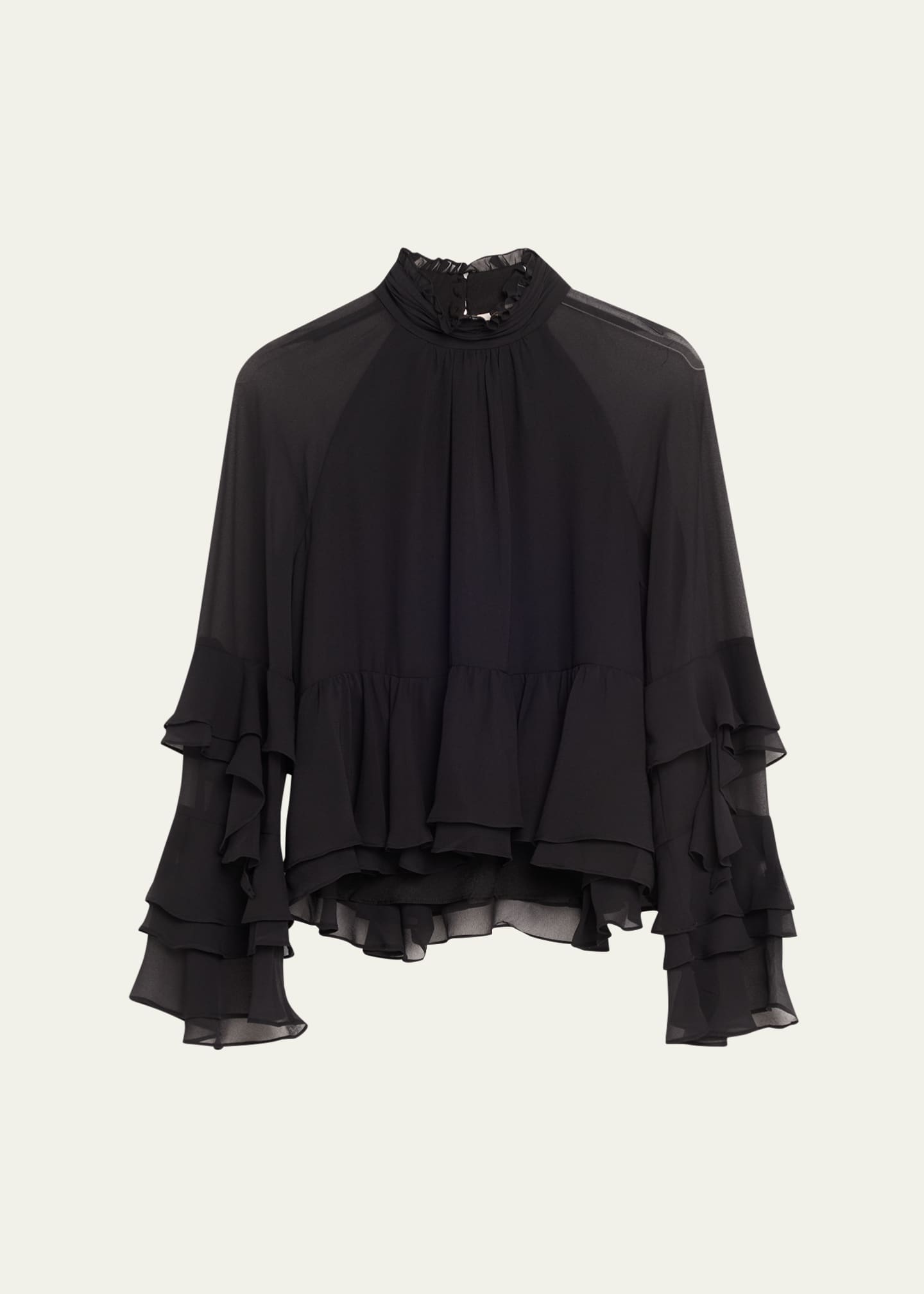 Cinq a Sept Skylah Ruffled High-Neck Blouse - Bergdorf Goodman