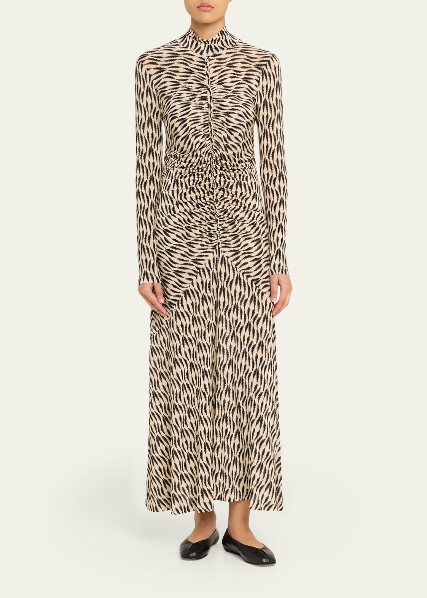 Ulla Johnson Ida Ruched Turtleneck Midi Dress - Bergdorf Goodman