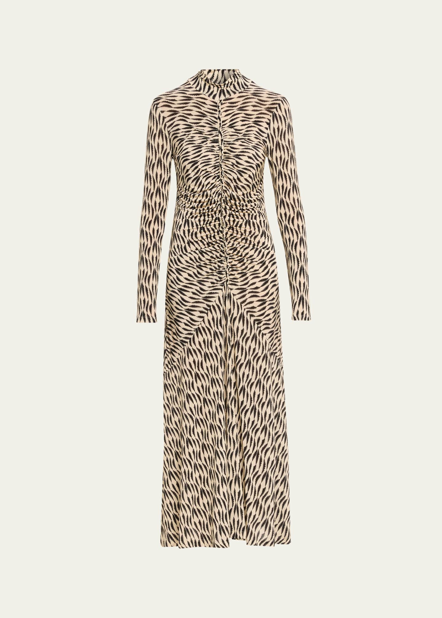 Ulla Johnson Ida Ruched Turtleneck Midi Dress - Bergdorf Goodman