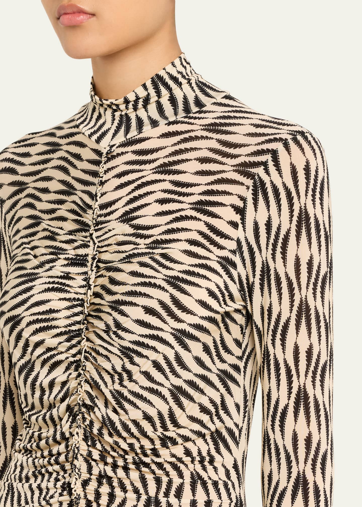 Ulla Johnson Ida Ruched Turtleneck Midi Dress - Bergdorf Goodman