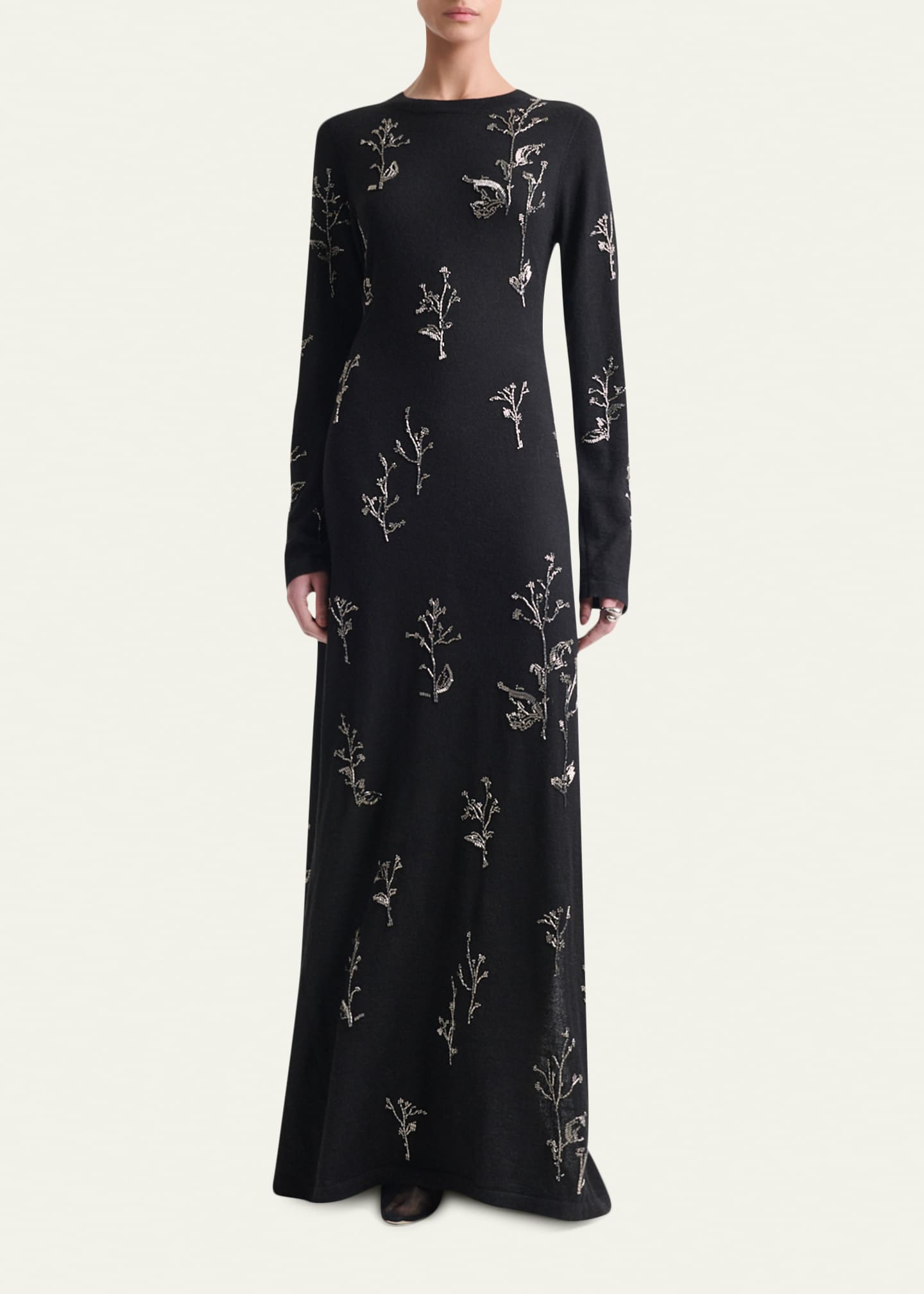 Altuzarra Bozka Beaded Long-Sleeve Dress - Bergdorf Goodman