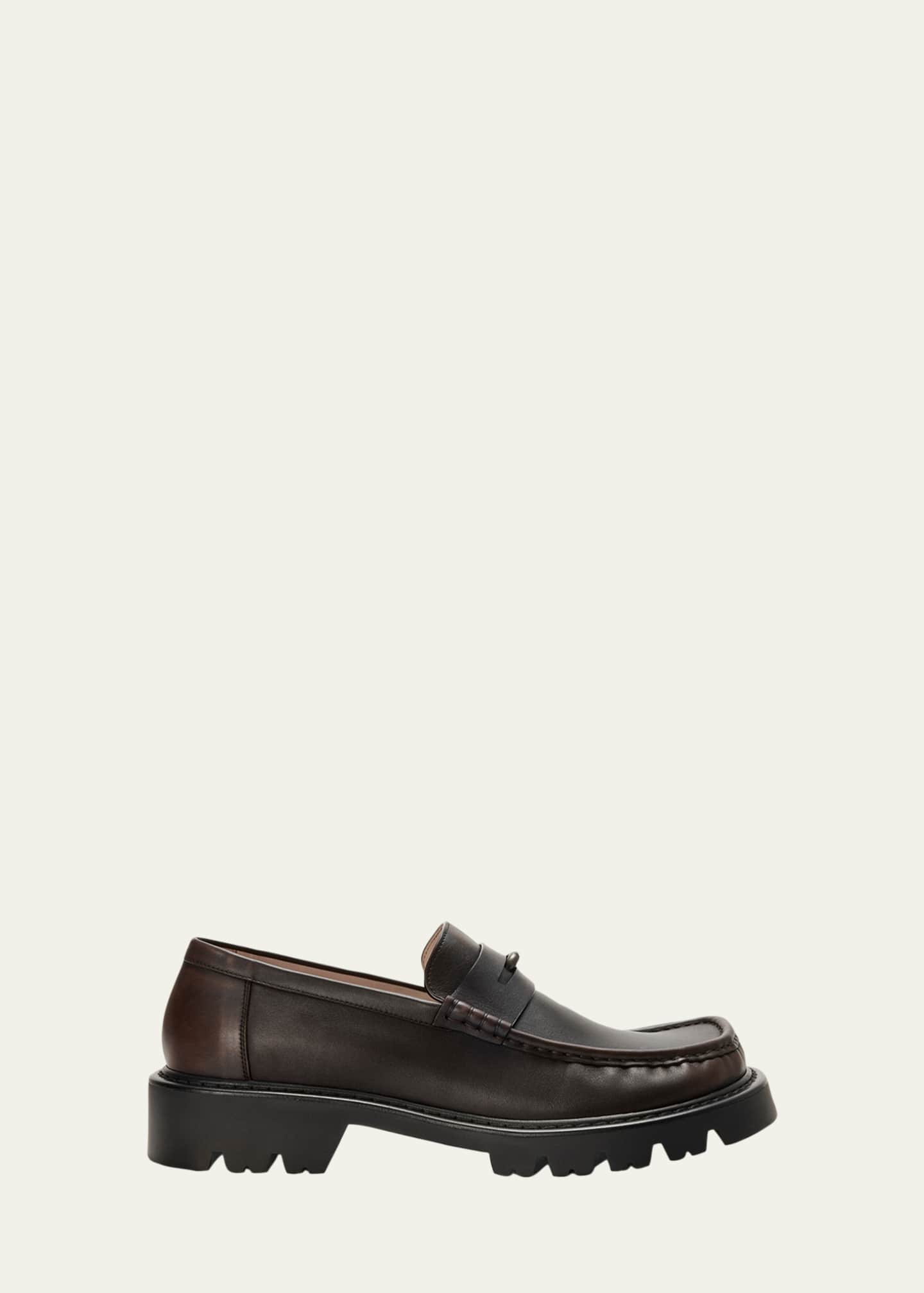 Loewe Men's Sierra Leather Loafers - Bergdorf Goodman