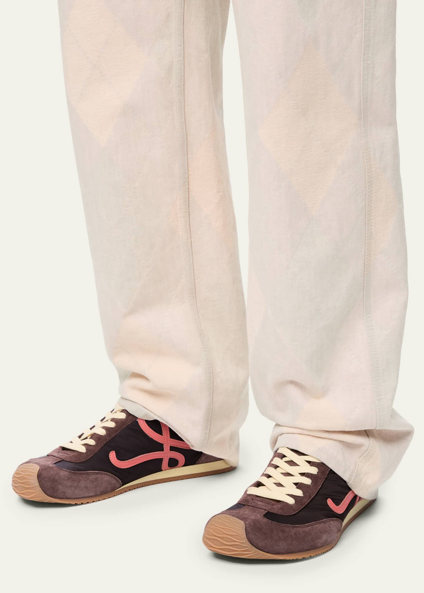 Loewe Men's Ballet Runner 2.0 Nylon & Calfskin Sneakers - Bergdorf Goodman