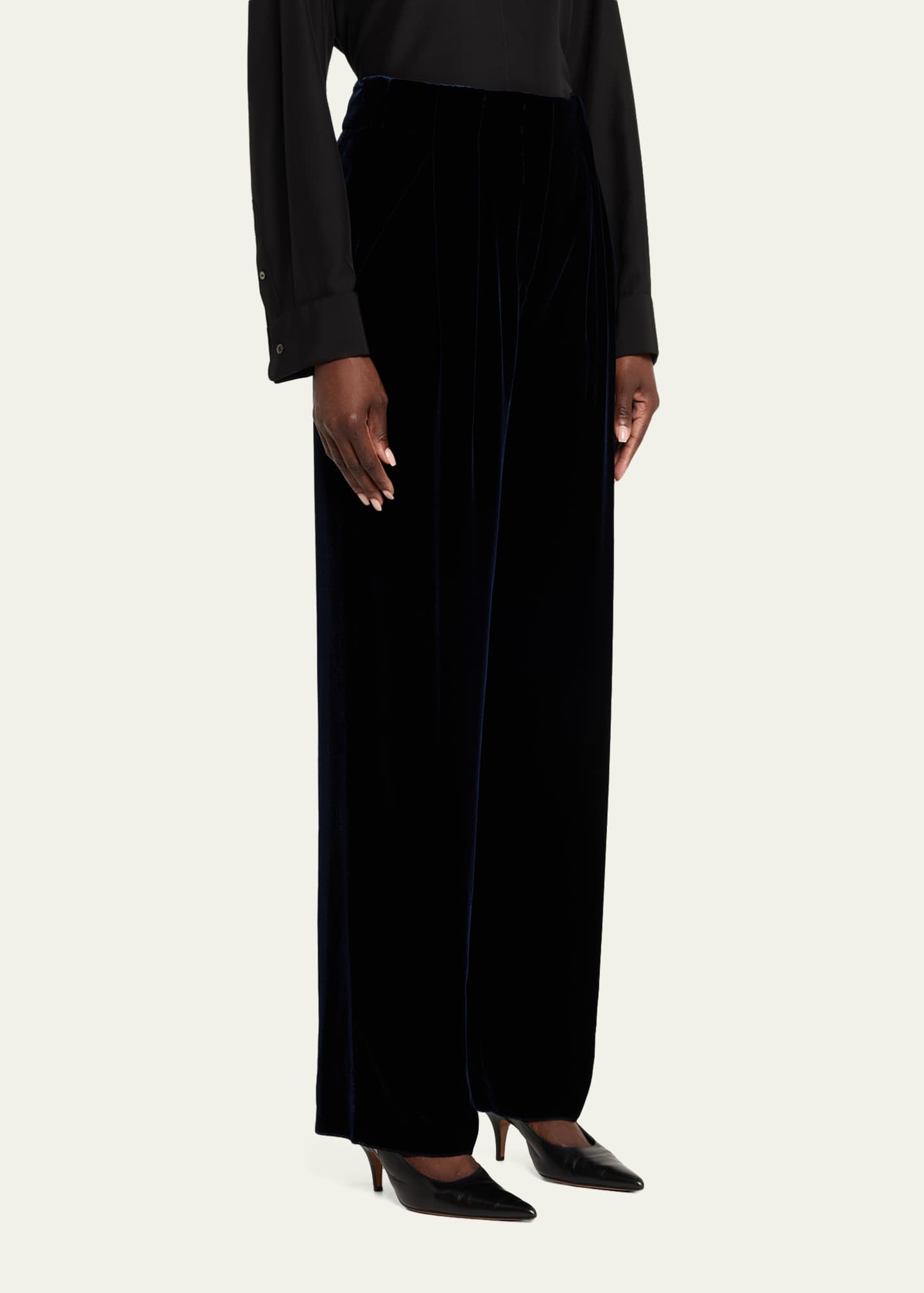 Giorgio Armani Relaxed Velvet Trousers - Bergdorf Goodman