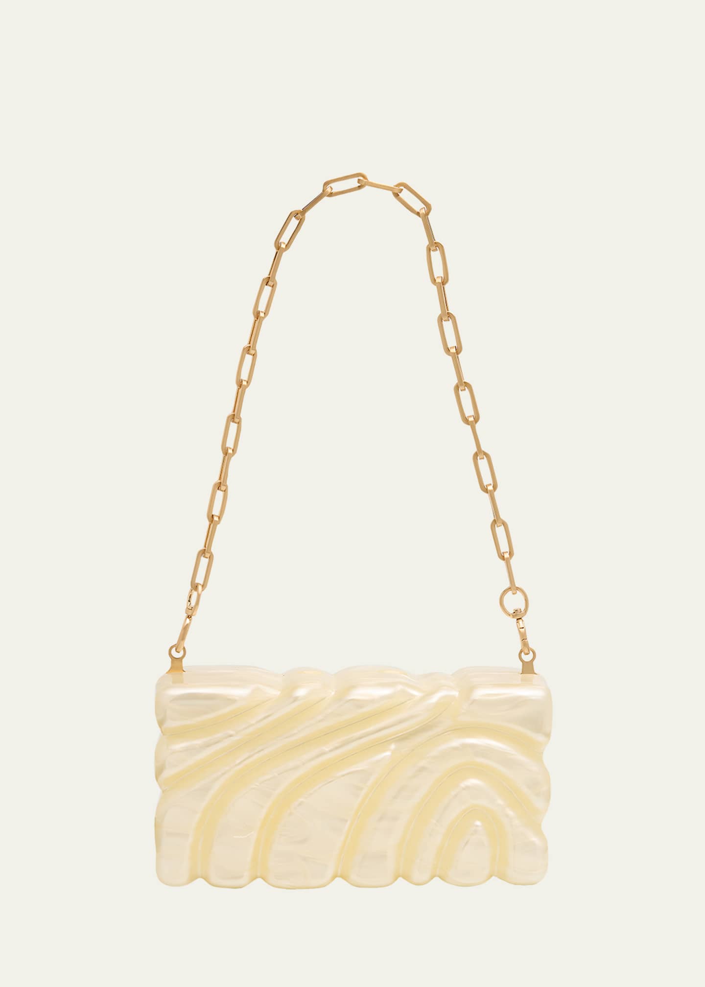 Cult Gaia Aura Sculptural Marbled Acrylic Clutch Bag - Bergdorf Goodman