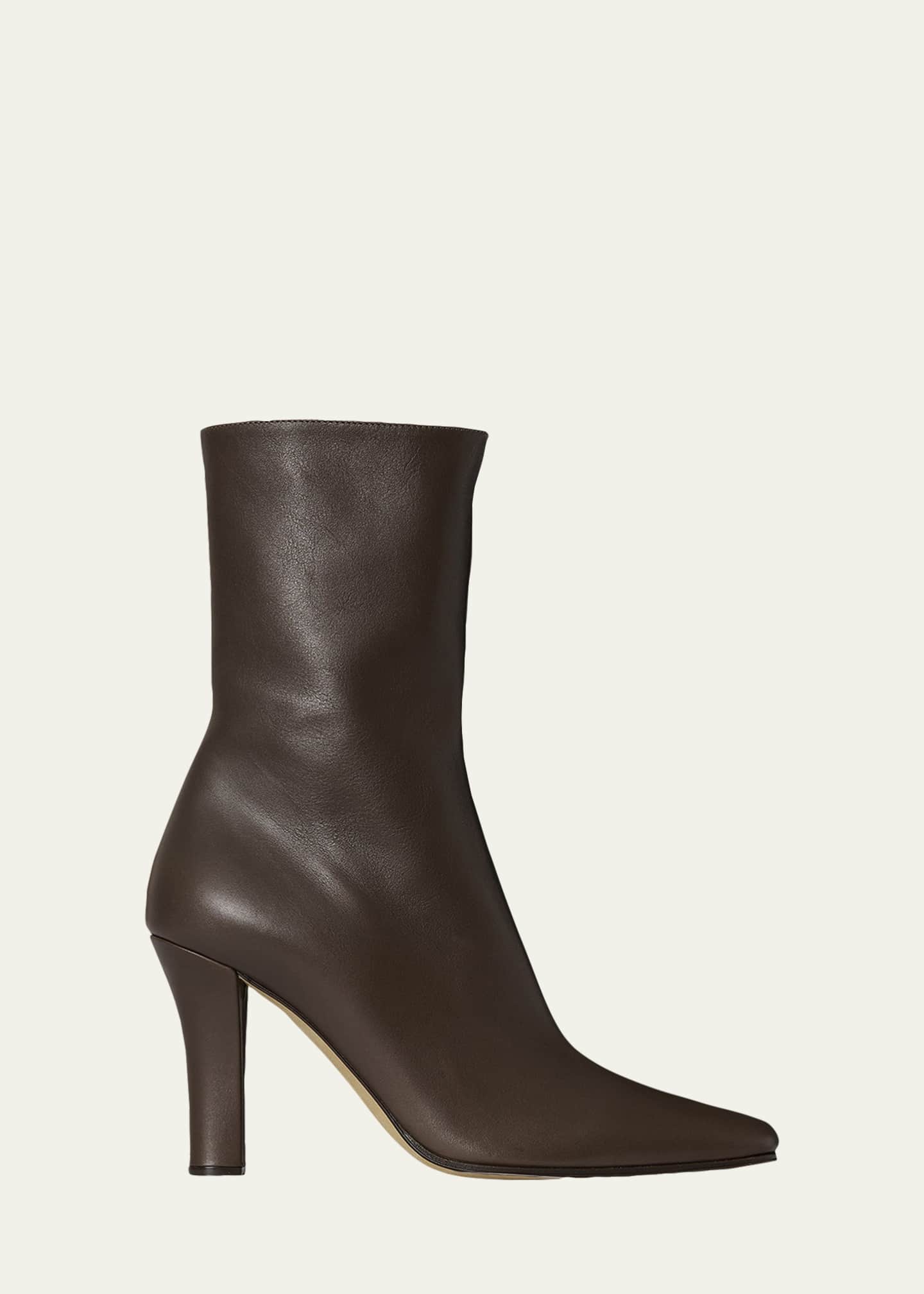 THE ROW 90mm Mona Leather Booties - Bergdorf Goodman