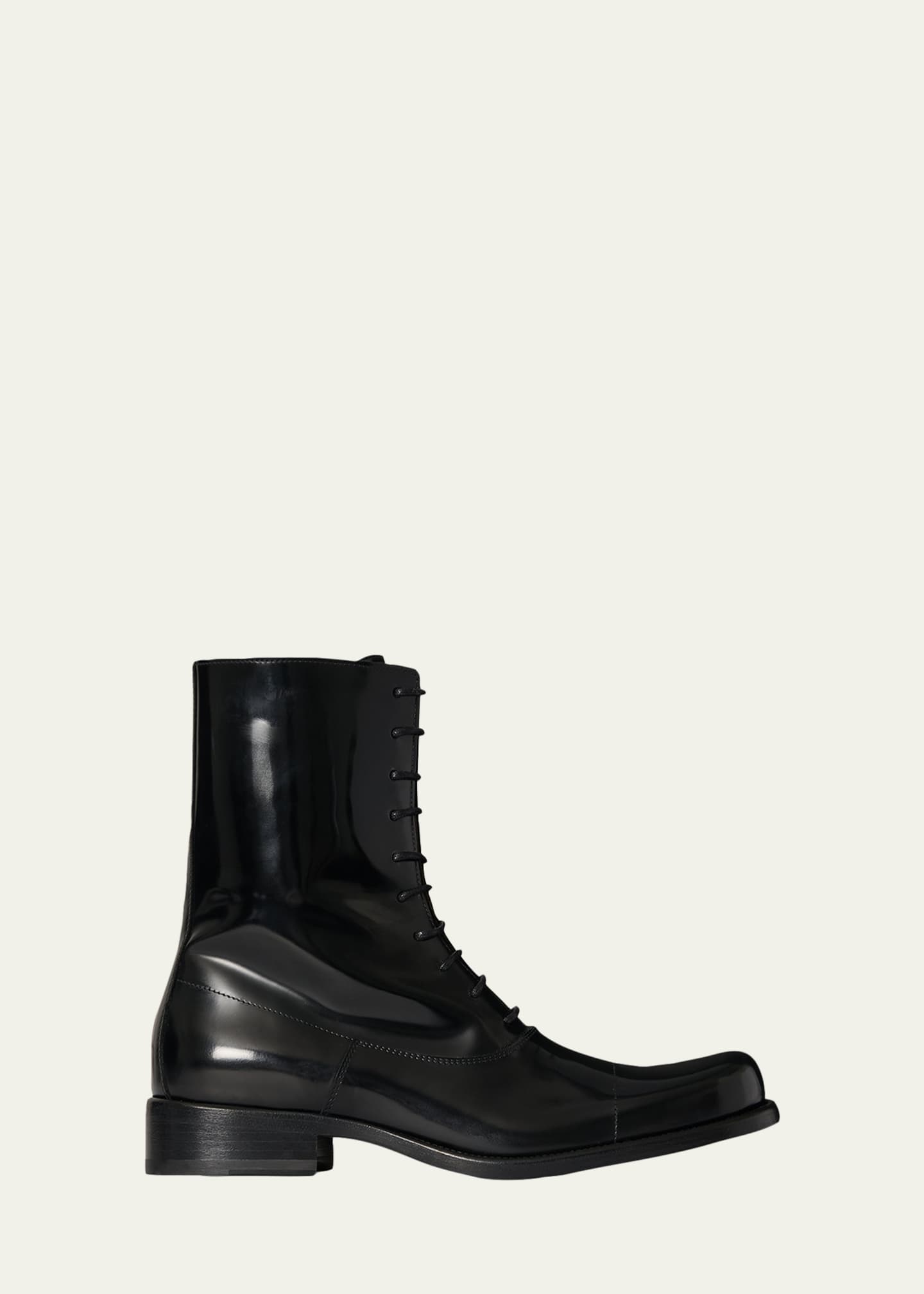 THE ROW Kai Lace-Up Leather Boots - Bergdorf Goodman