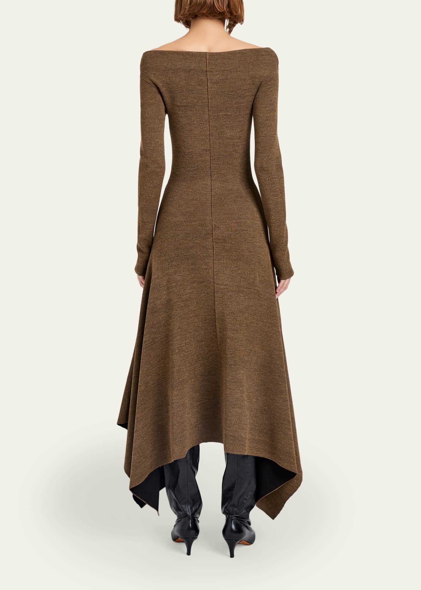 Proenza Schouler Romi Long-Sleeve Textured Sculpted Viscose Dress ...