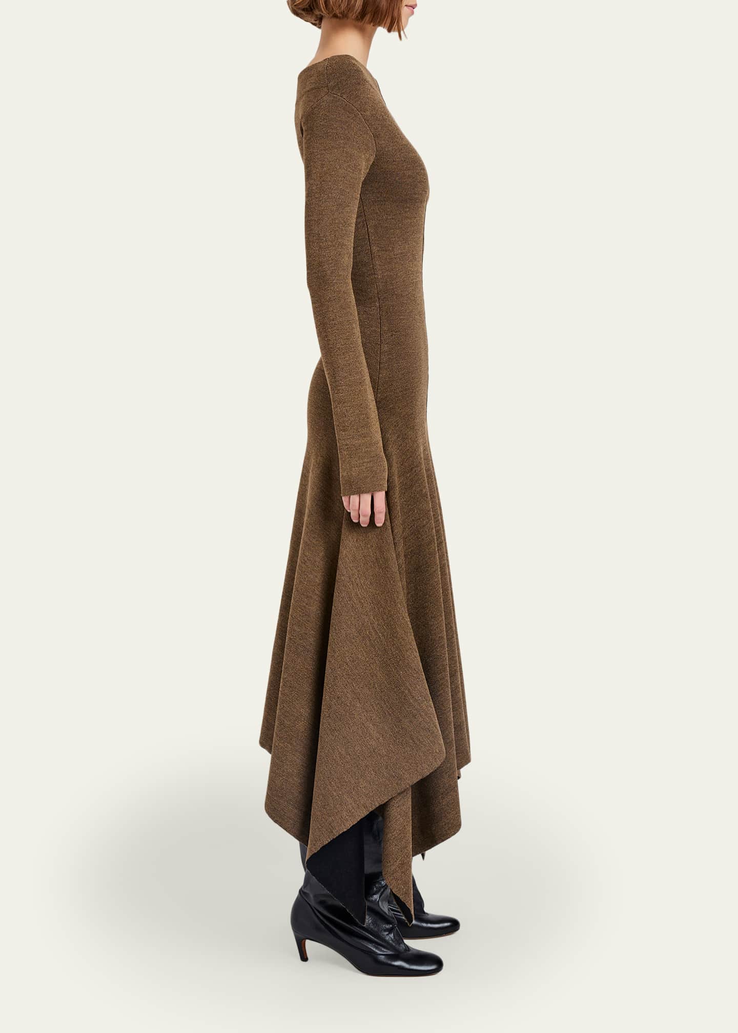 Proenza Schouler Romi Long-Sleeve Textured Sculpted Viscose Dress ...